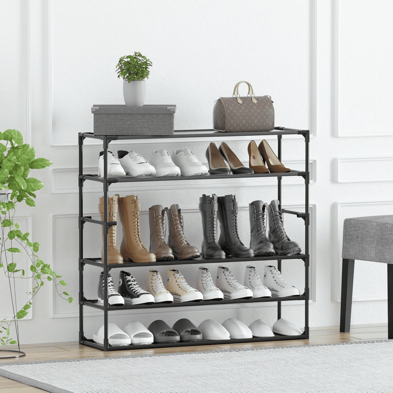 hltusyp TY ARTS & CULTURE 6-Tiers Shoe Rack Organizer Sturdy Metal ...
