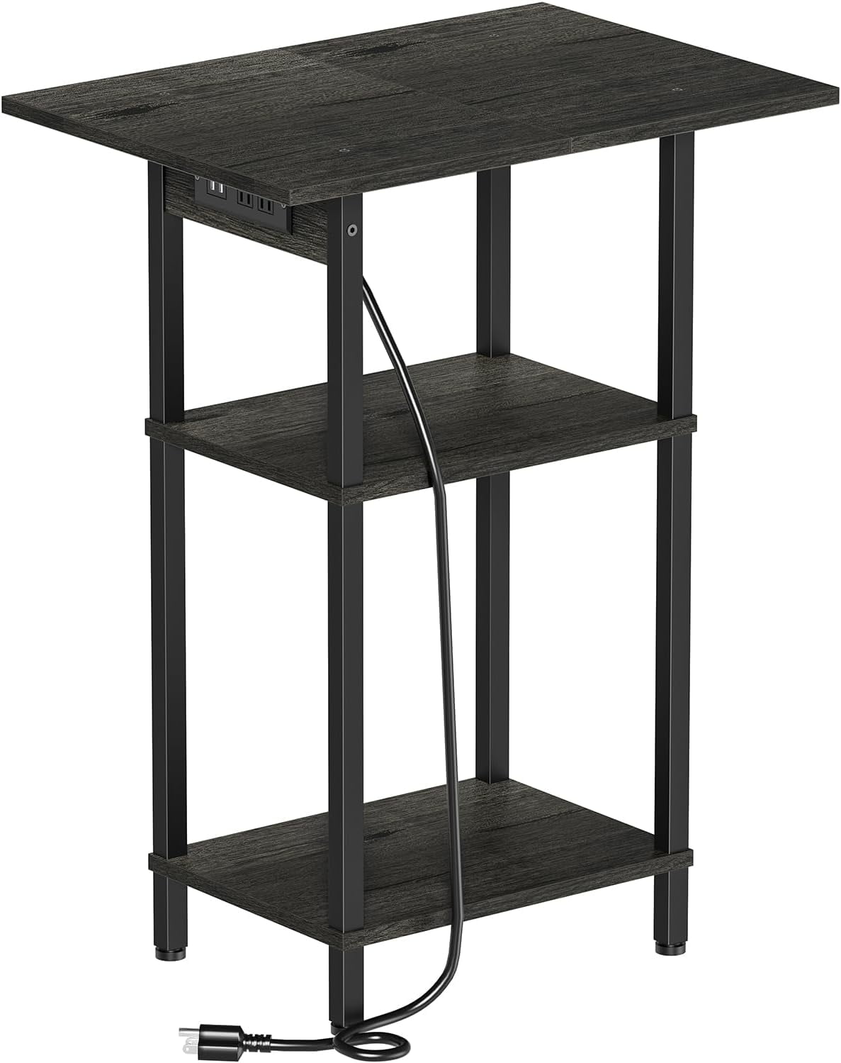 hltusyp Tall End Table with Charging Station Skinny Nightstand with USB ...