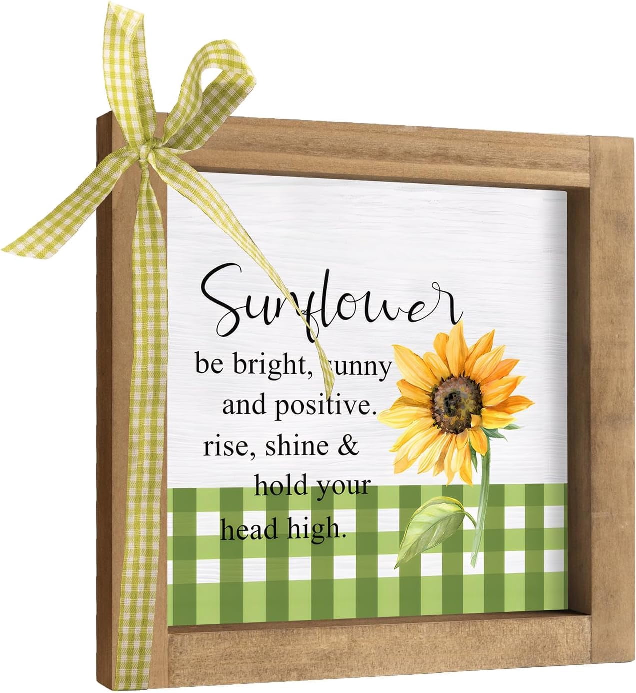 hltusyp Wooden Sunflower Decor 6 Inchs Positive Inspirational Quotes ...