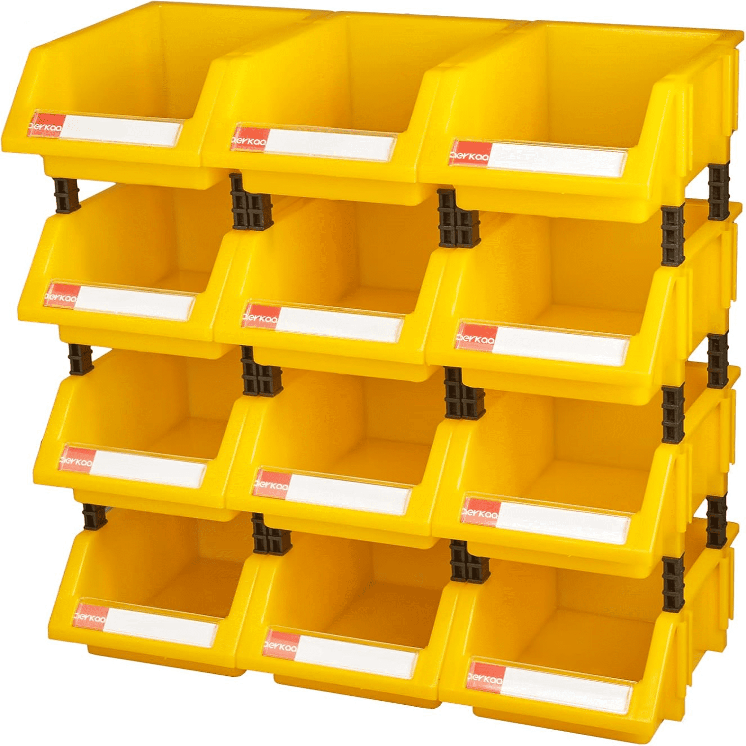 hltuypb Small Parts Organizer Stacking Heavy Duty Storage Bins(Yellow ...