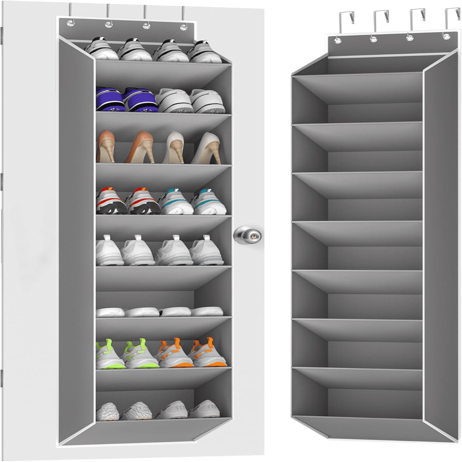 hltvuy Over The Door Shoe Organizer Storage Fit 16-24 Pairs Hanging ...