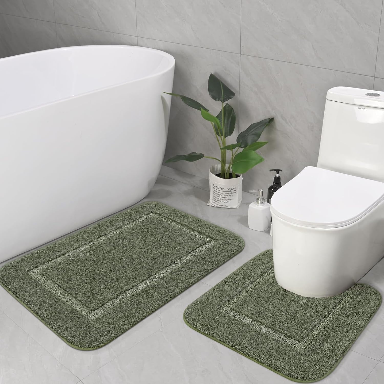 xufxs KFHDMCV Bathroom Rug Set Beige Soft Bath Rug Set 2 Piece Set ...