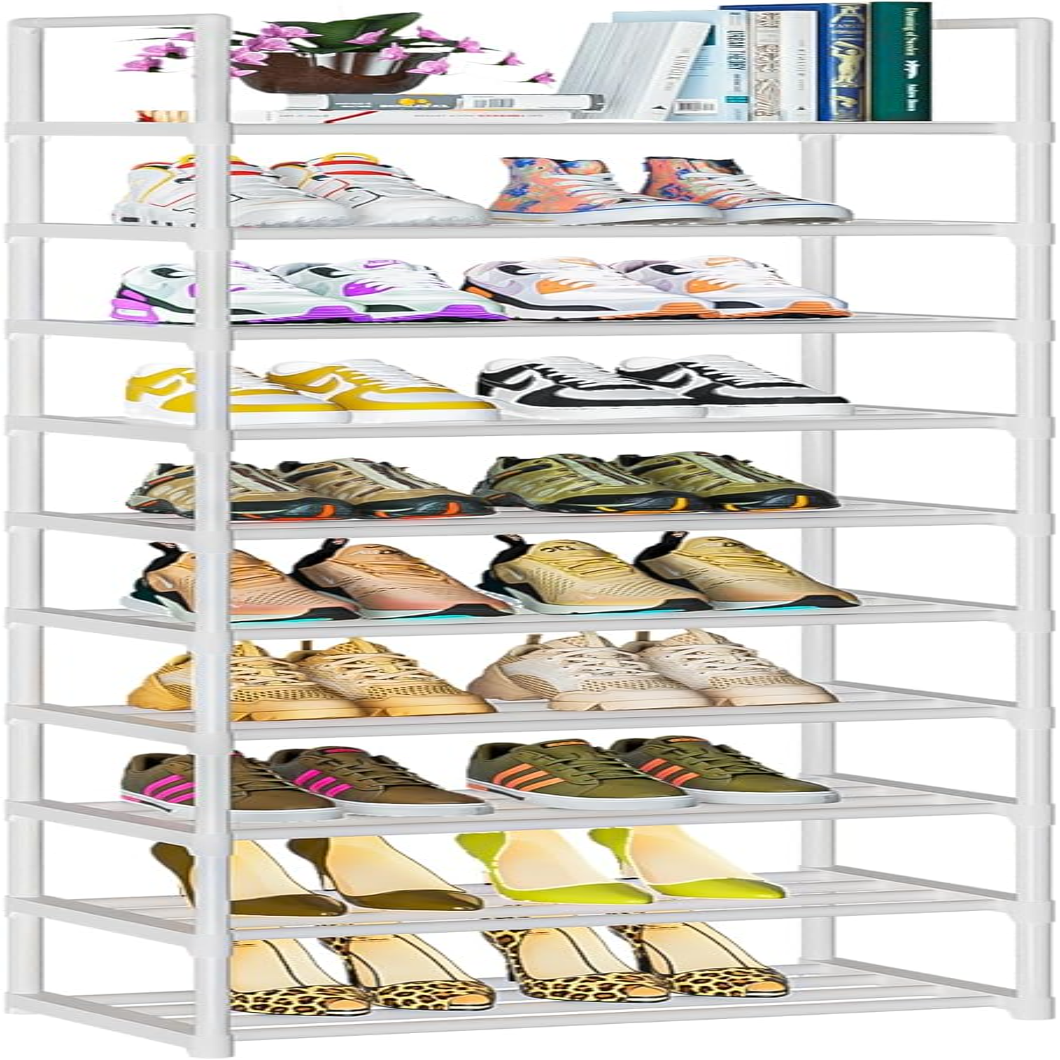 hltvuy Shoe Rack Sturdy Metal Shoe Rack Organizer Narrow Shoe Rack Shoe ...