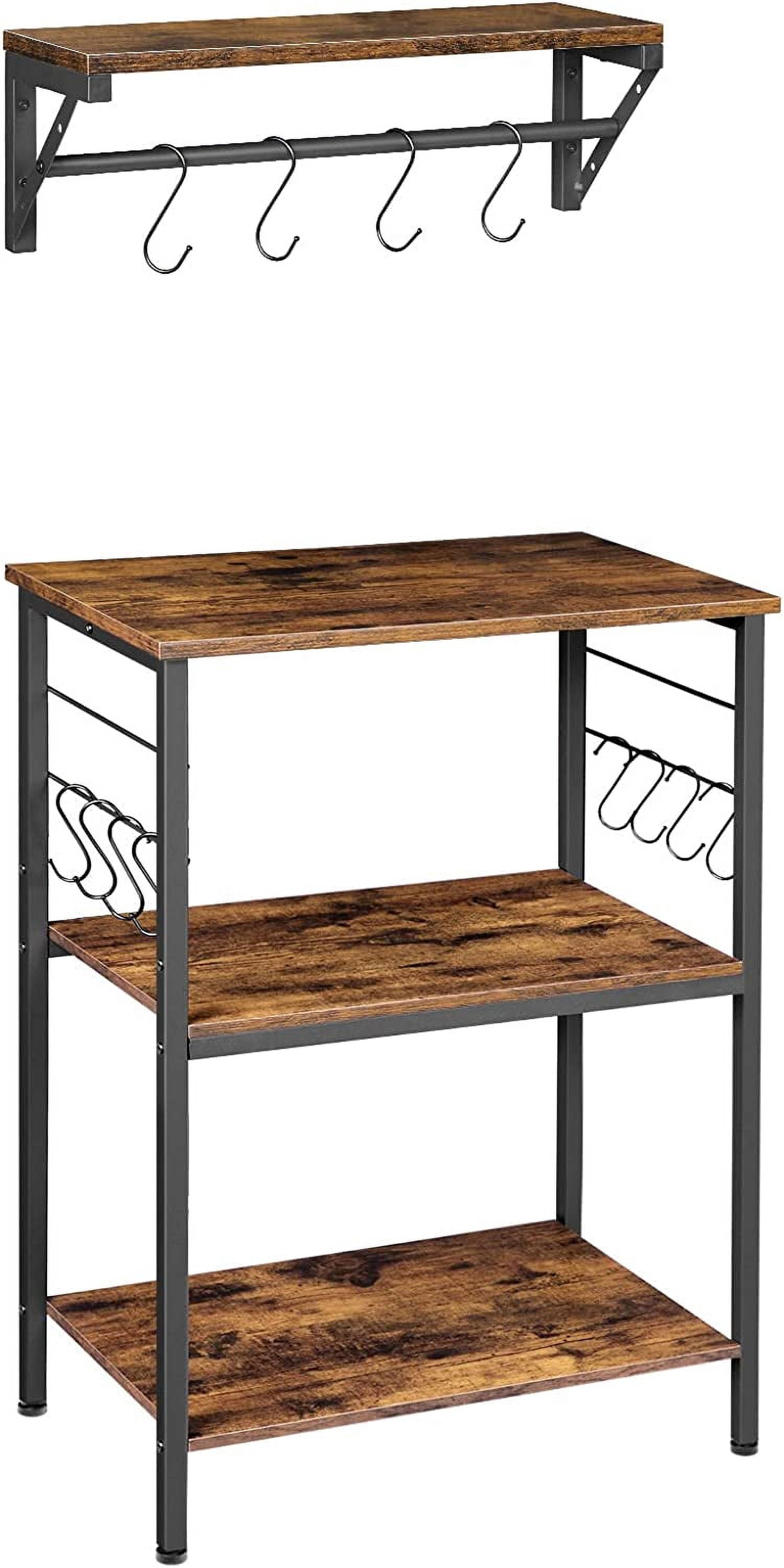 hltyshu JKLCH Bakers Rack with Floating Shelf Microwave Stand with ...