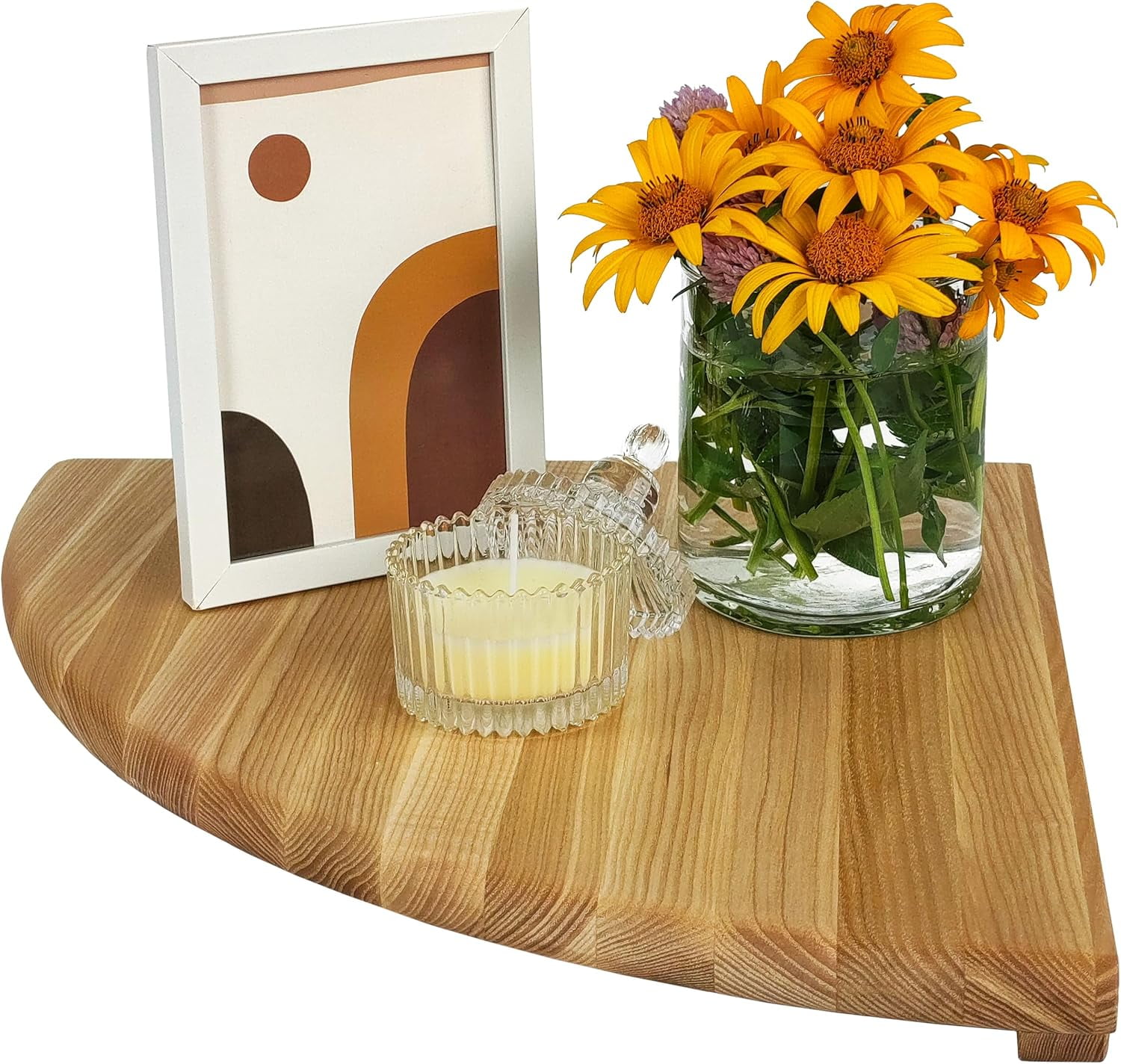 hltyshu Rustic Floating Corner Shelf Storage Organizer for TV ...