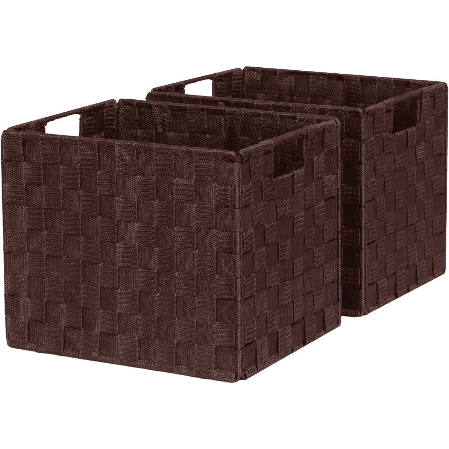 hltysuo 2-Pack Collapsible Ribbon Woven Storage Bins with Metal ...