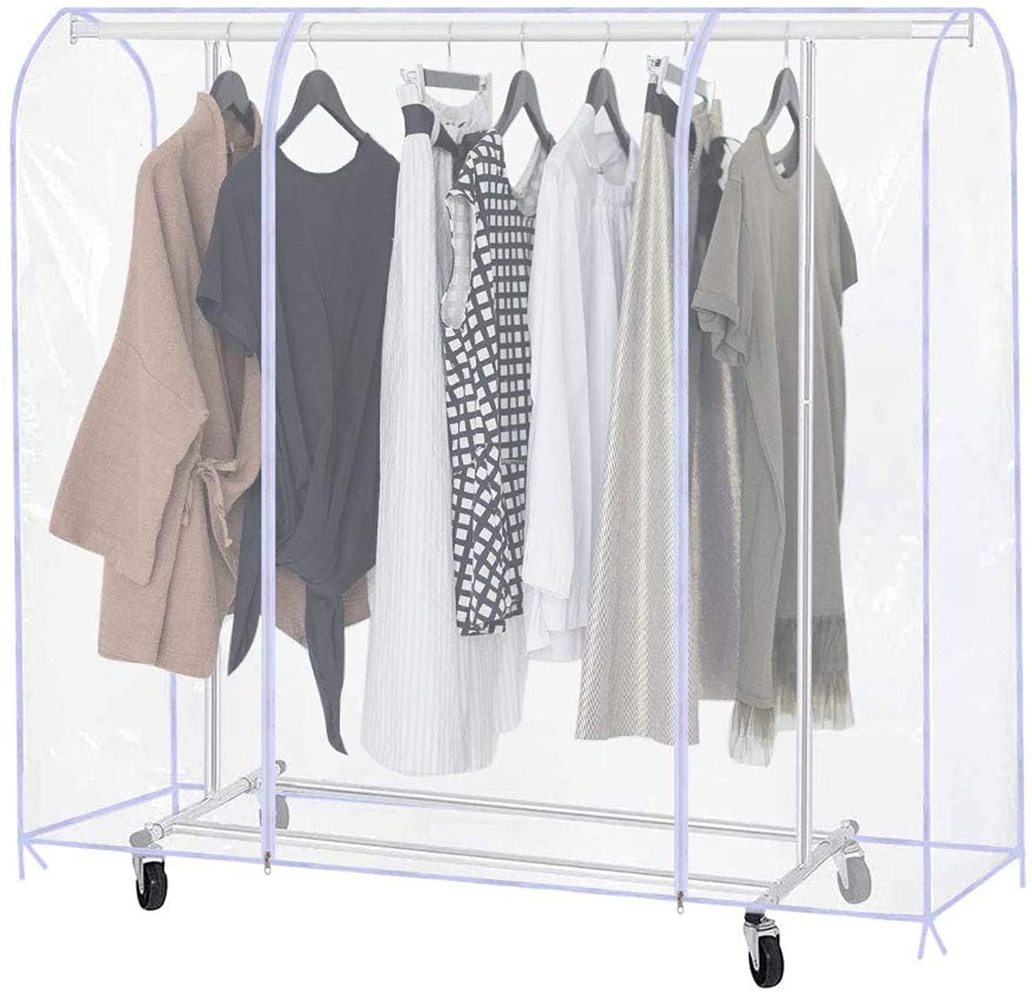hltysuo 71" Garment Bags For Hanging Clothes Garment Bag Clear Garment ...