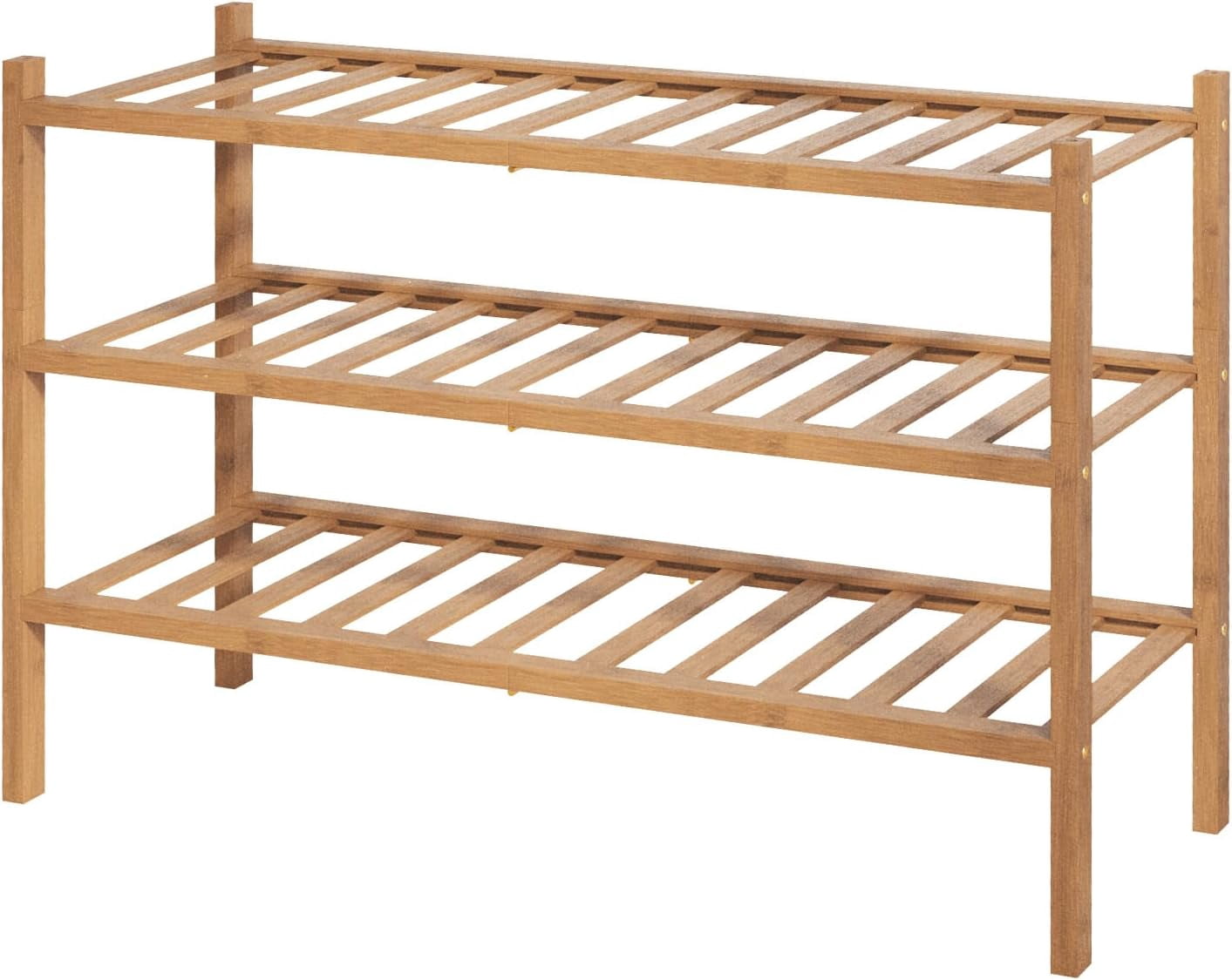 czqnlg Bamboo Wooden Shoe Rack for Closet - Stackable Shoe Organizer ...