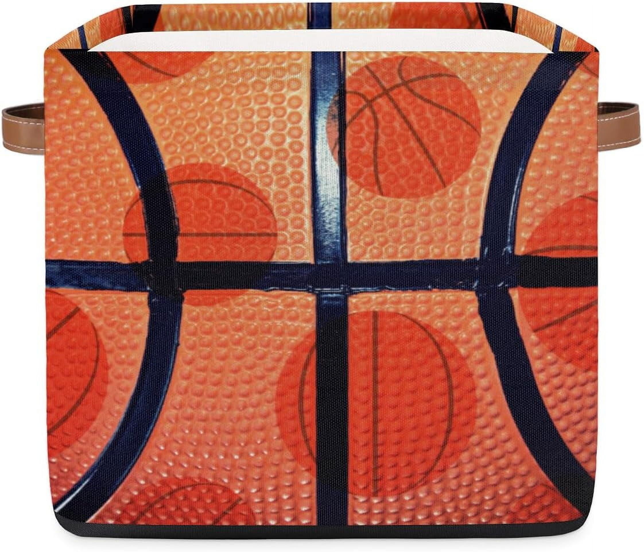 hltysuo Basketball Theme Storage Basket 13x13 Sport Collapsible Cube ...