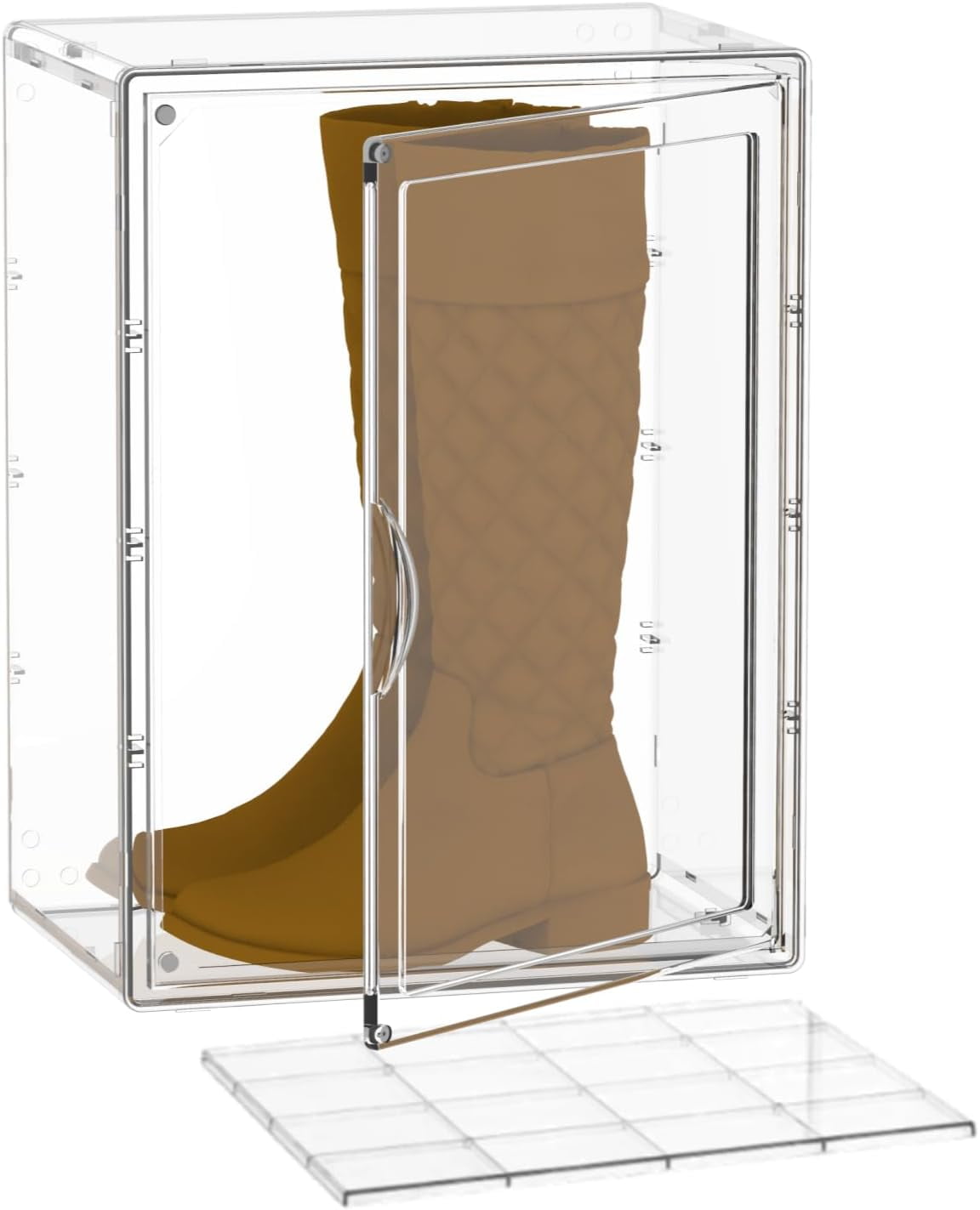 hltysuo Clear Large Shoebox - Stackable Acrylic with Magnetic Door ...