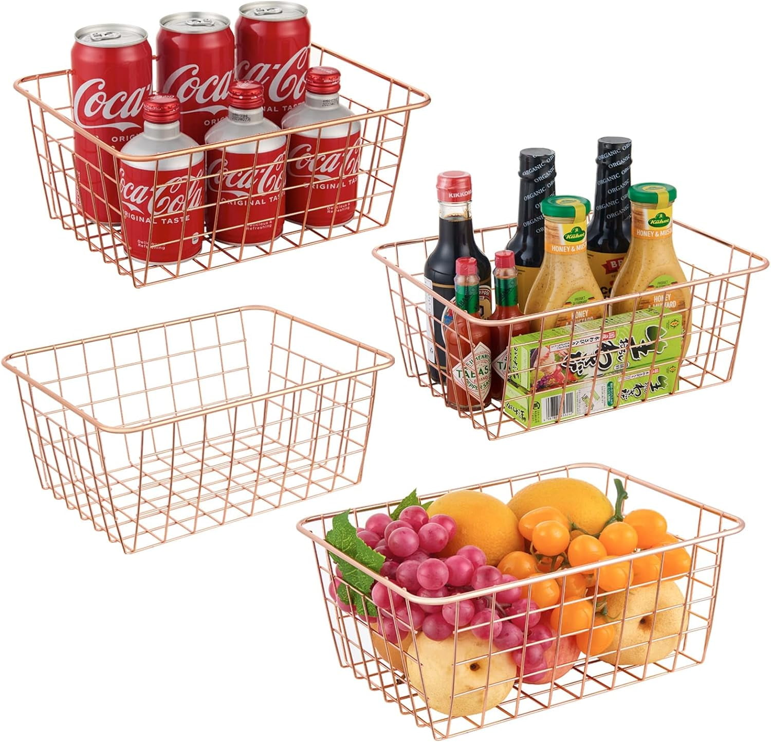hltyud Wire Kitchen Storage Basket 4 Packs Perfect Pantry Organization ...