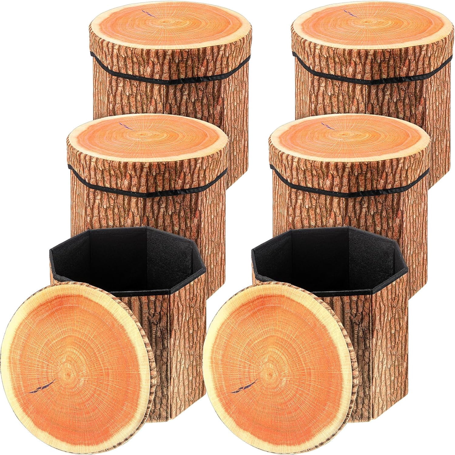 hltyuip 3 Pack Tree Stump Storage Stool 12 x 12 Inch Stool Ottoman Cute ...