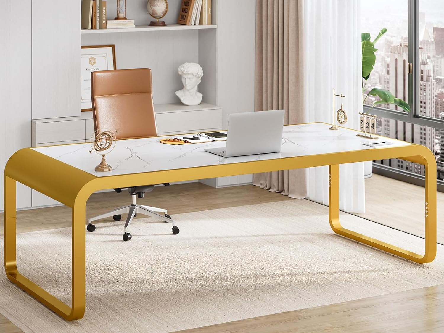 hltyvh Computer 47.2 inch Workstation Study Writing with Cable ...