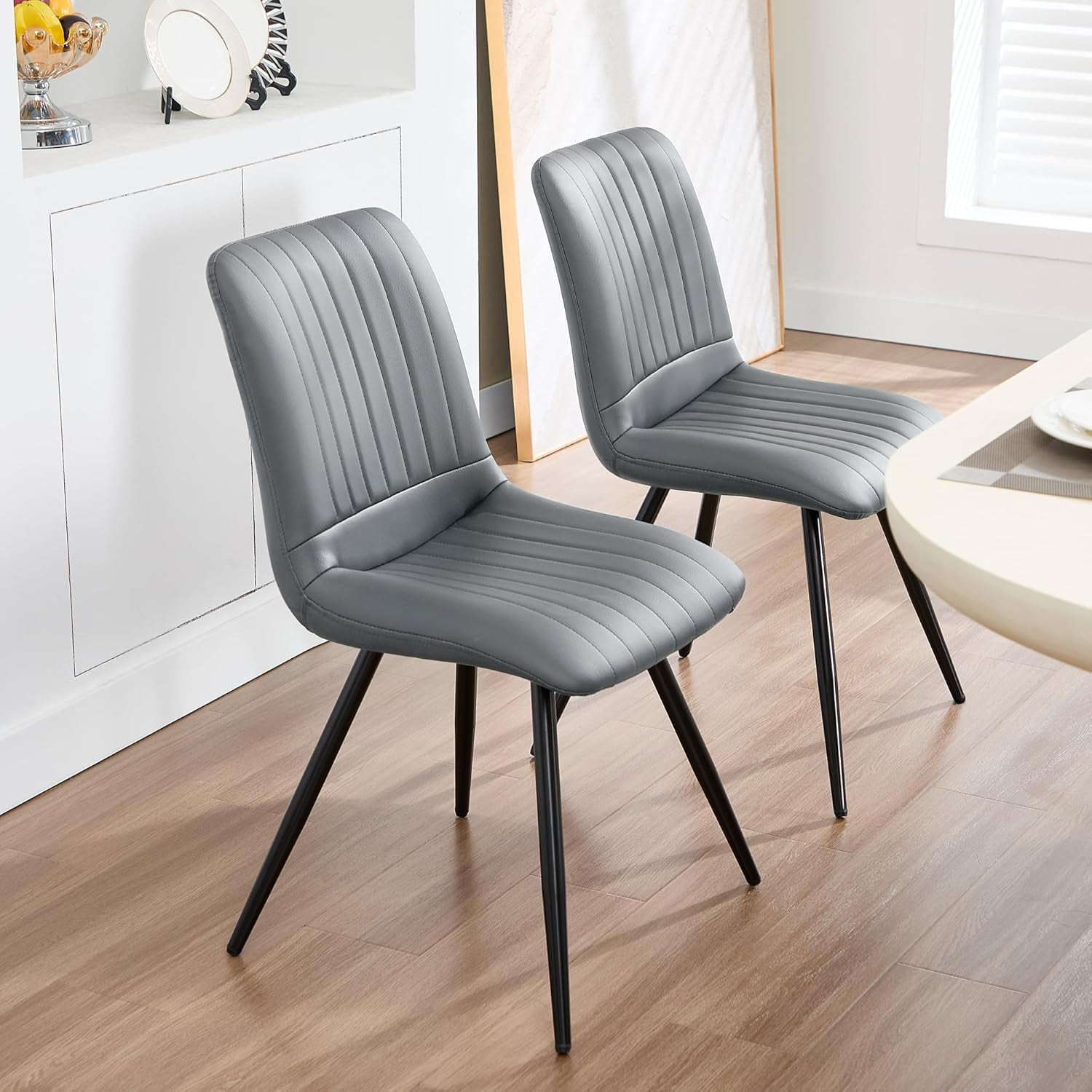 hltyvh Dining Chairs Dining Chairs with Thick Cushions PU Leather ...