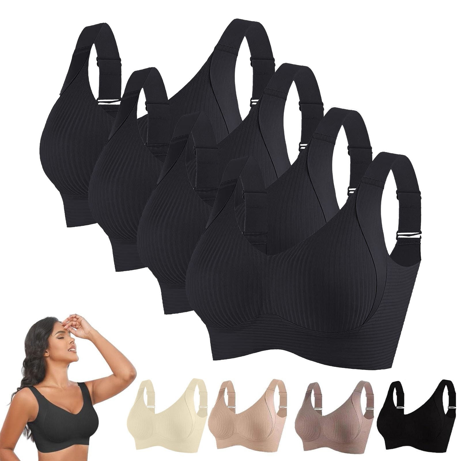 hoadeuw Support Bras for Older Women Lift No Underwire Thin Laceless ...
