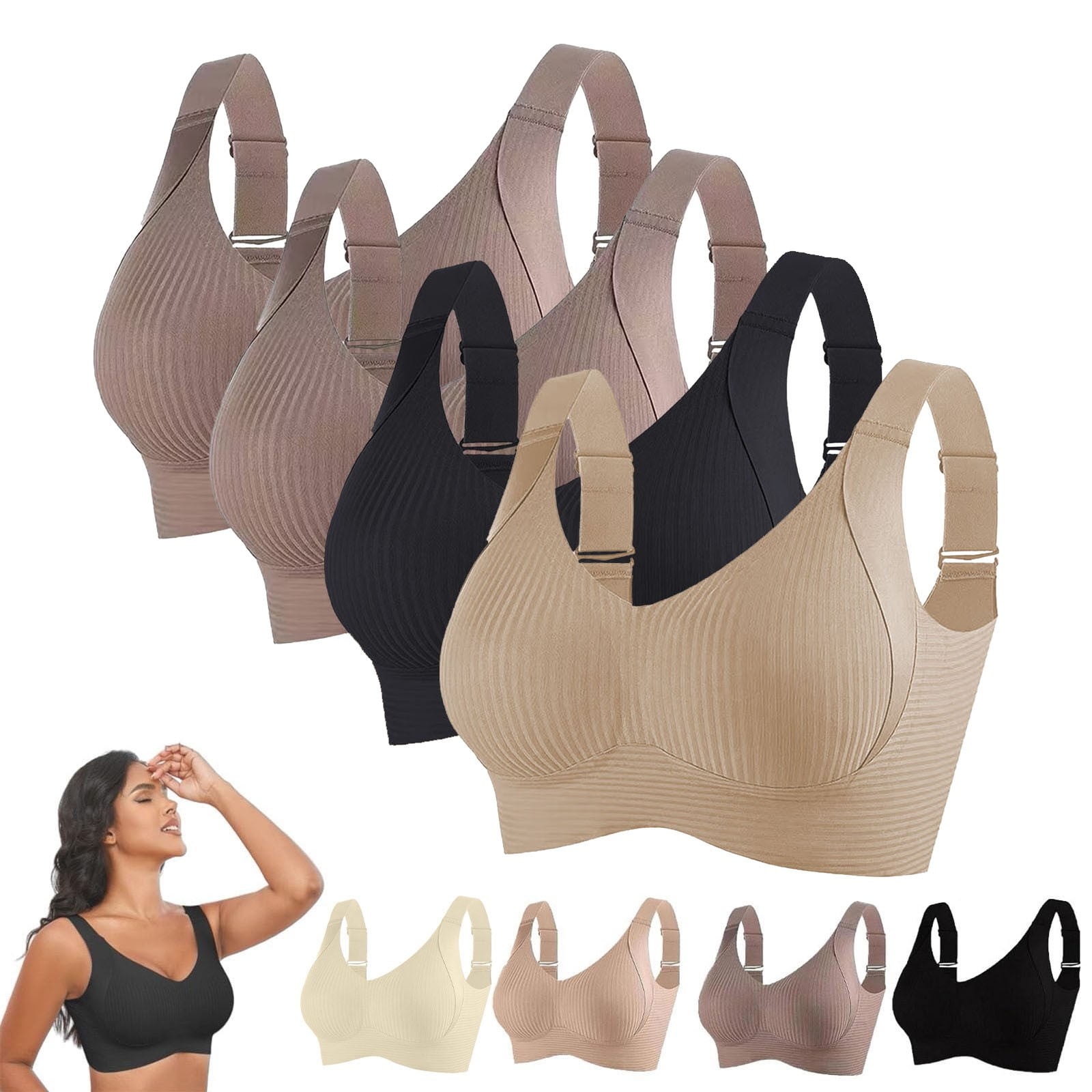 hoadeuw Support Bras for Older Women Lift No Underwire Thin Laceless ...