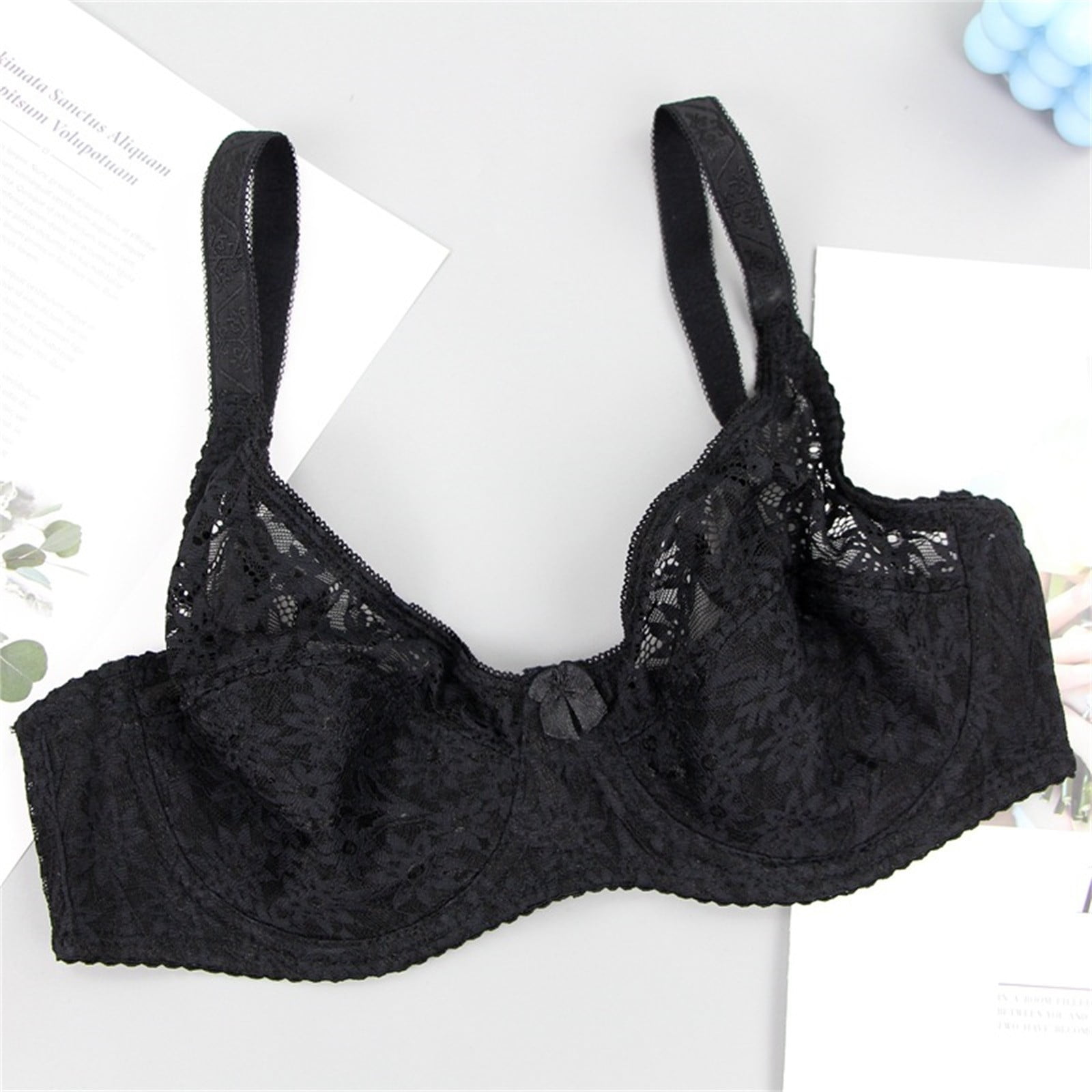 hoadeuw Womens Bras No Underwire Full Support Plus Size Bralette Crop ...