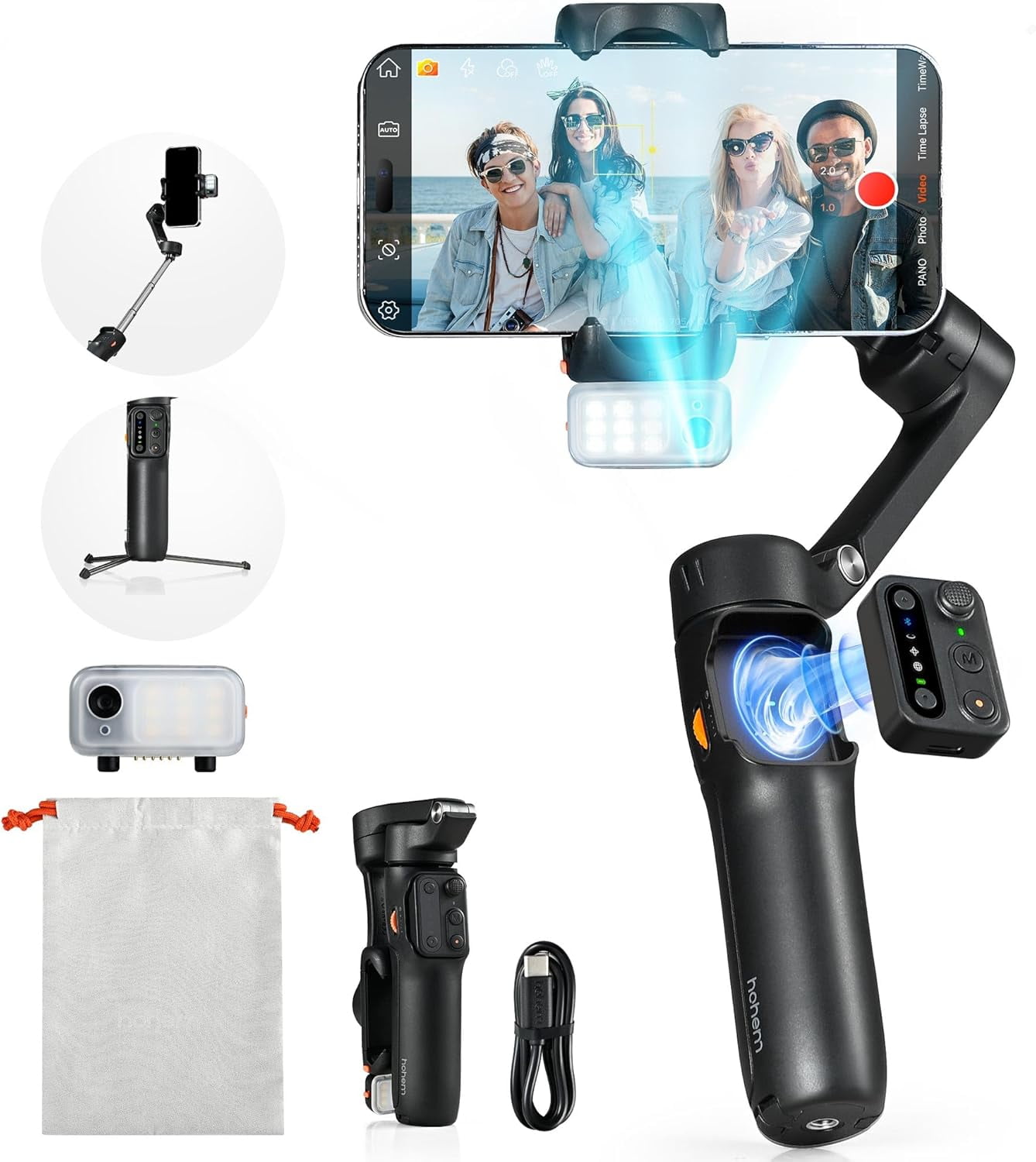 hohem iSteady V3 Gimbal Stabilizer for iPhone, 3-Axis Phone Gimbal ...