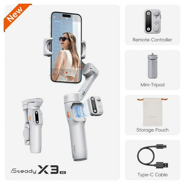 hohem iSteady X3 SE Gimbal Stabilizer for iPhone, Smartphone Foldable ...