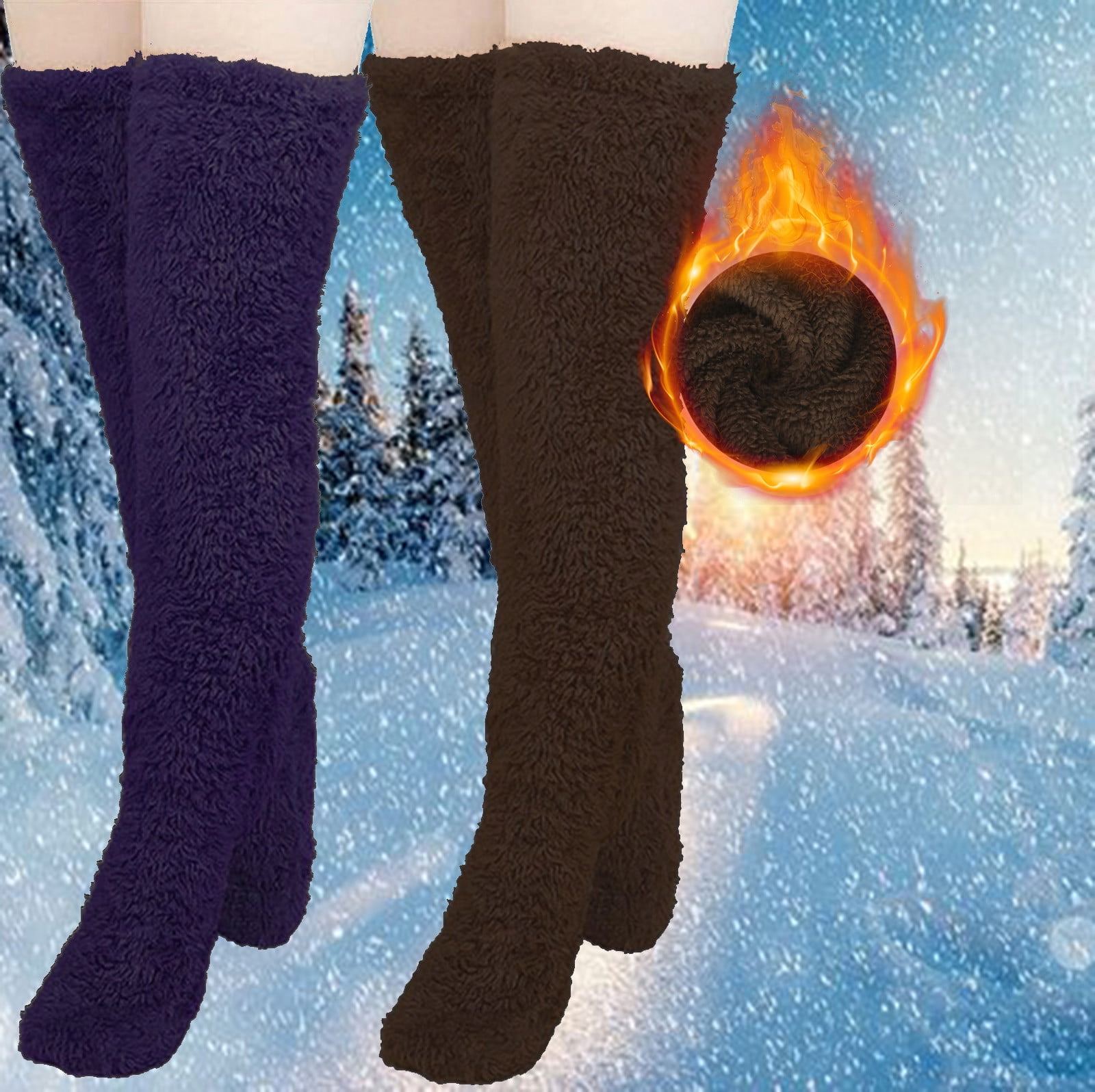 hoksml 2 Pairs High Fuzzy Socks Clearance! Home Sleeping Sock, Unisex ...