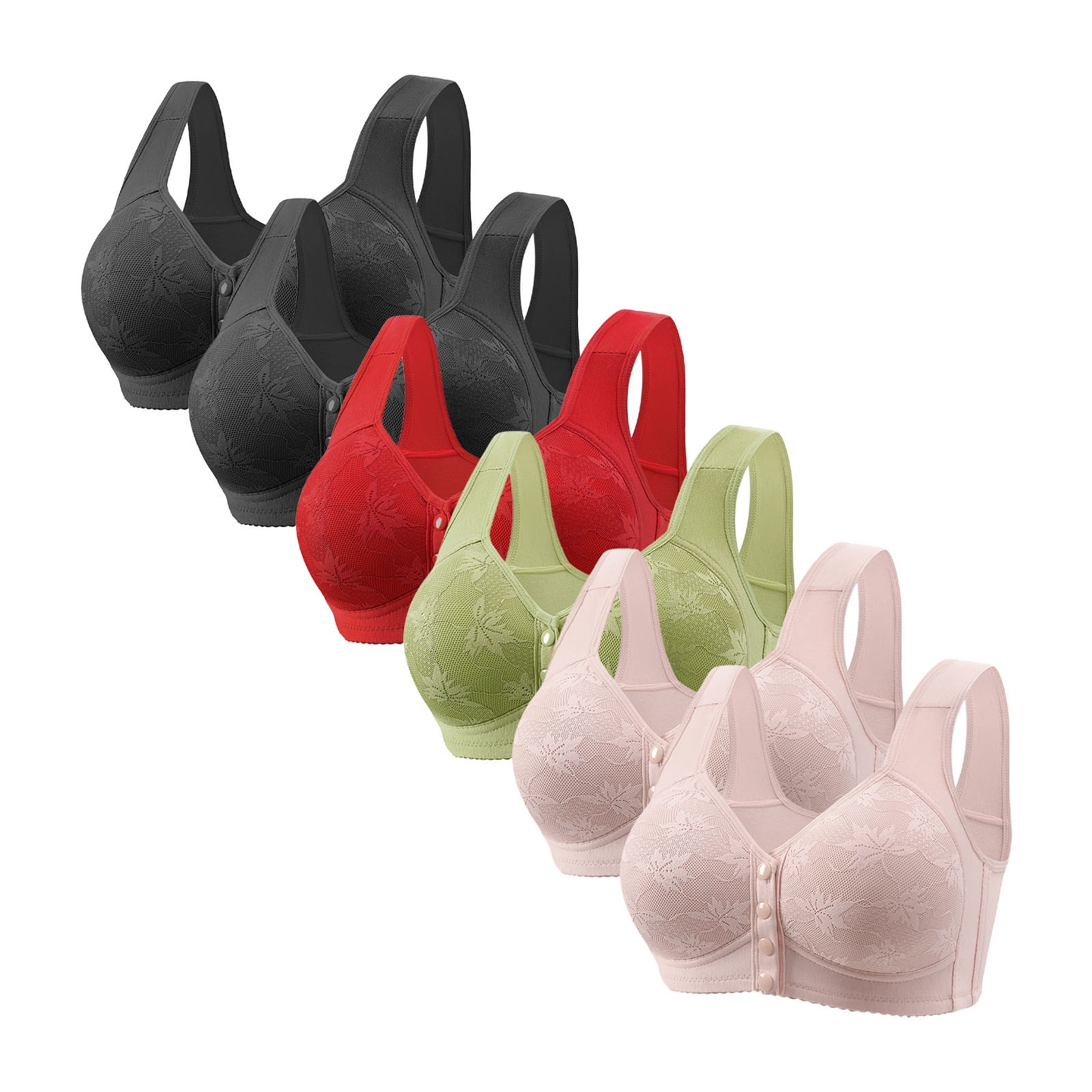 hoksml 6PC Bra, Front Button Bra, Everyday Tank Bras, Comfortable ...