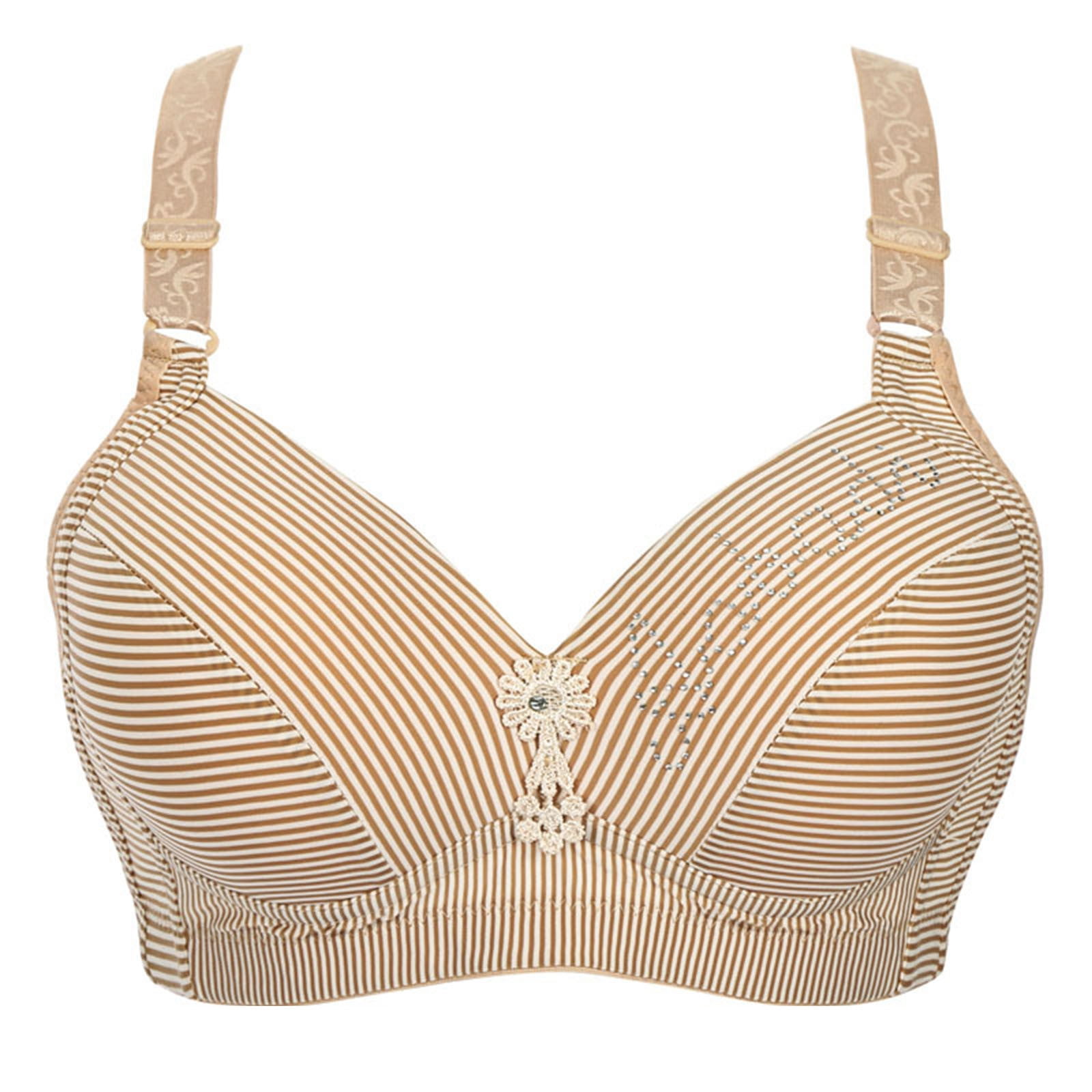 hoksml Clearance! Woman's Bras Color-pinstripe with Rhinestone ...