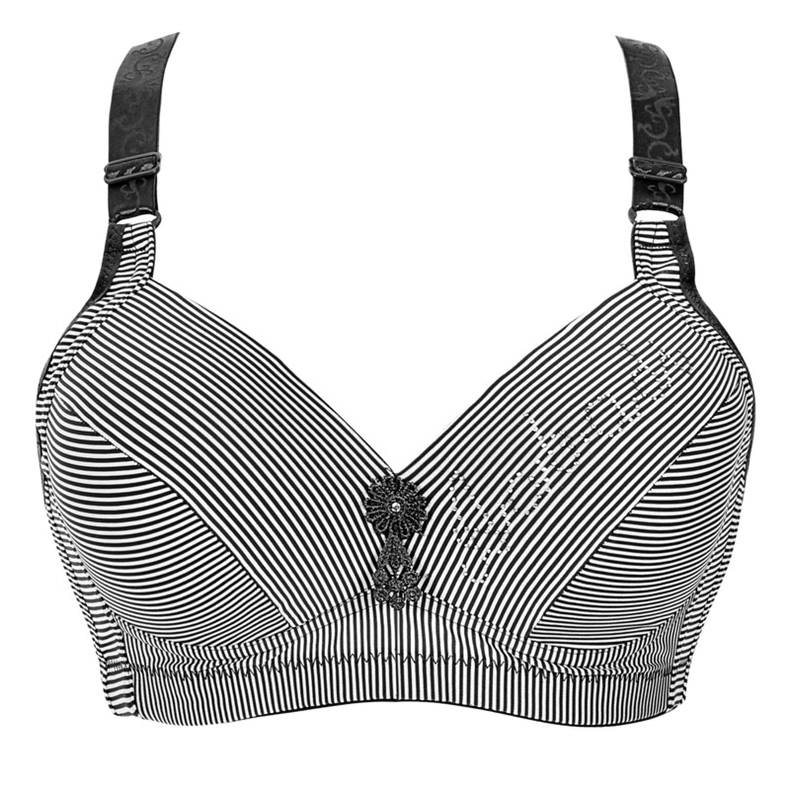 hoksml Clearance! Woman's Bras Color-pinstripe with Rhinestone ...