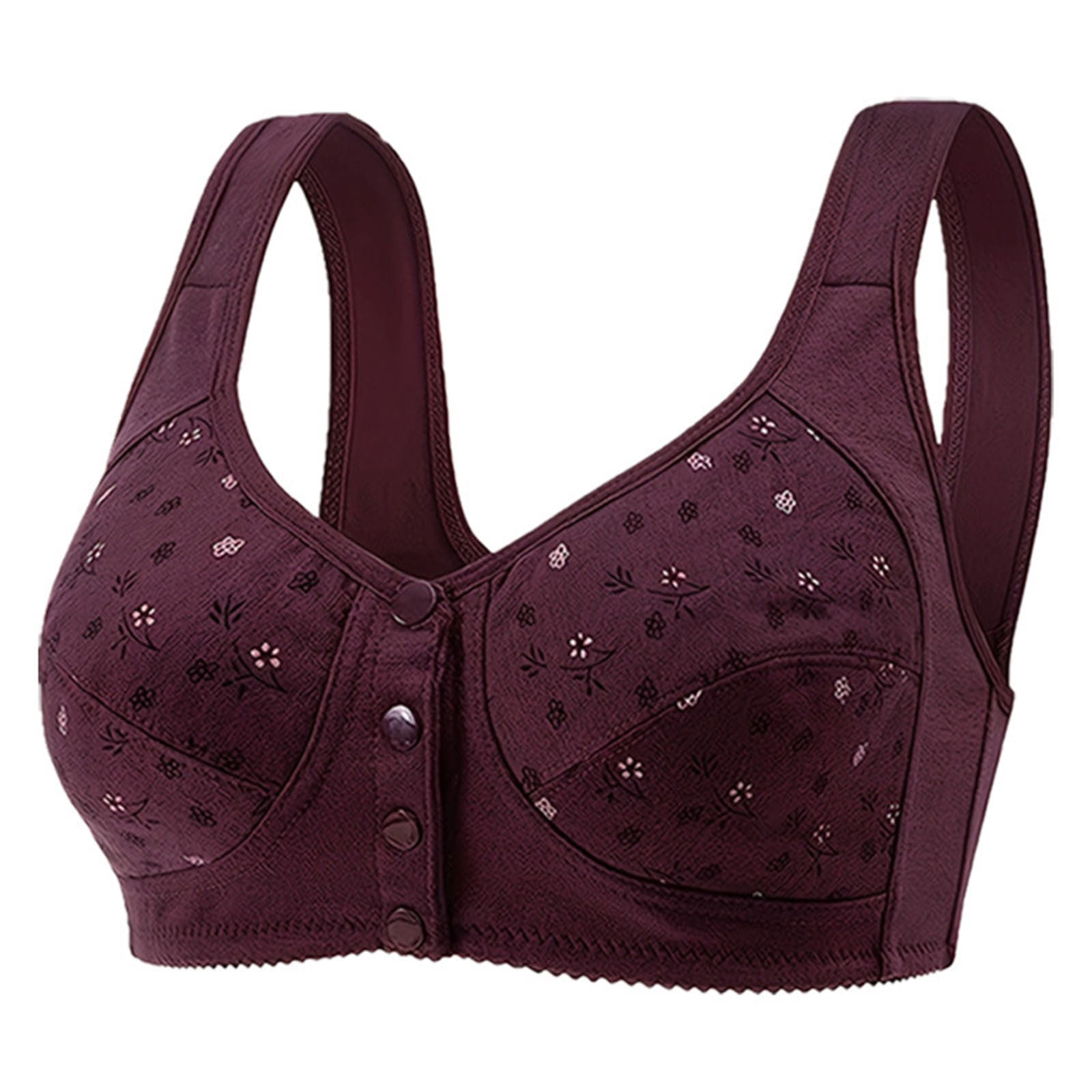 hoksml Front Button Bra, Front Closure Cotton Sports Bras, Women ...