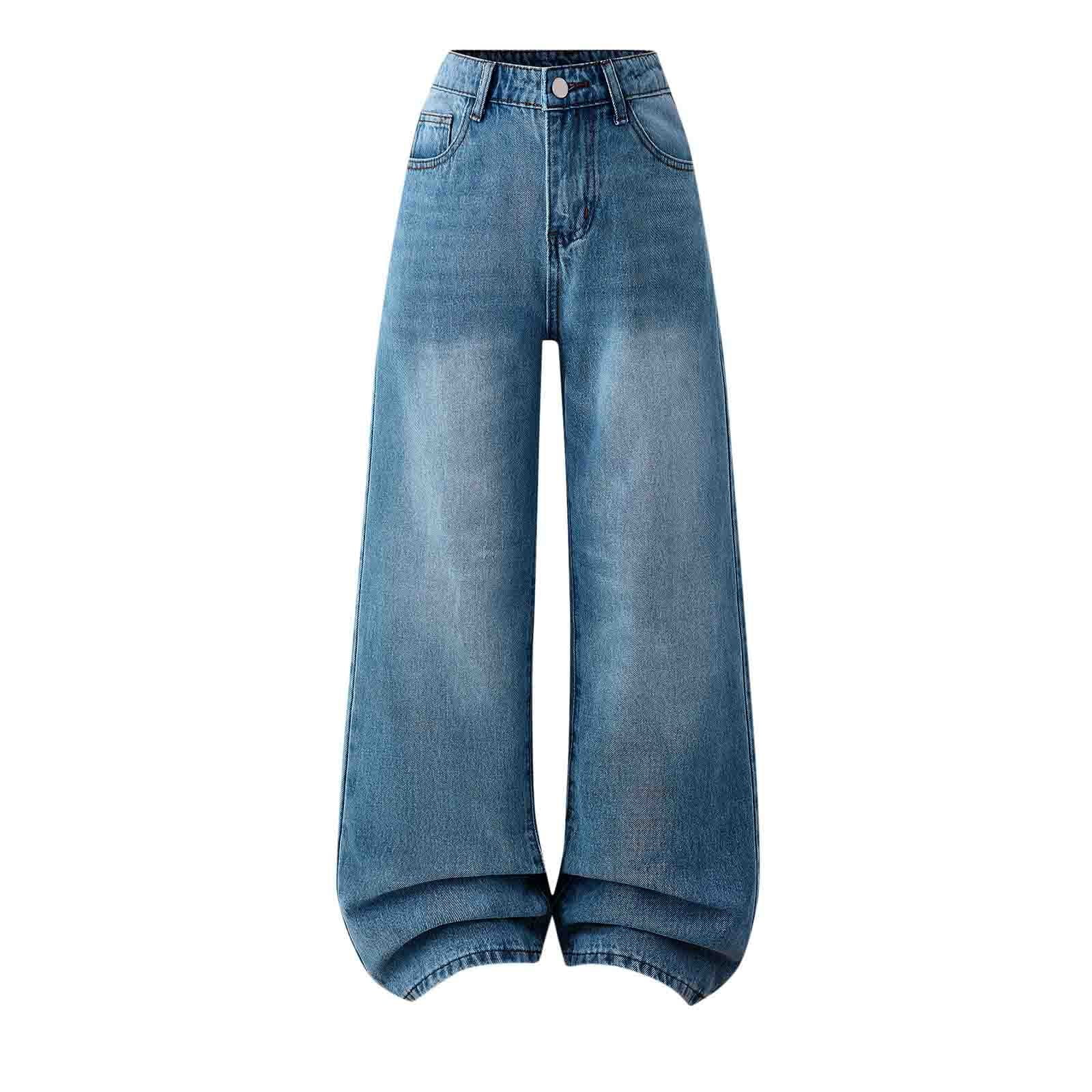 hoksml Girls Wide Leg Jeans, High Waist Button Fly Pants, Relaxed Fit ...