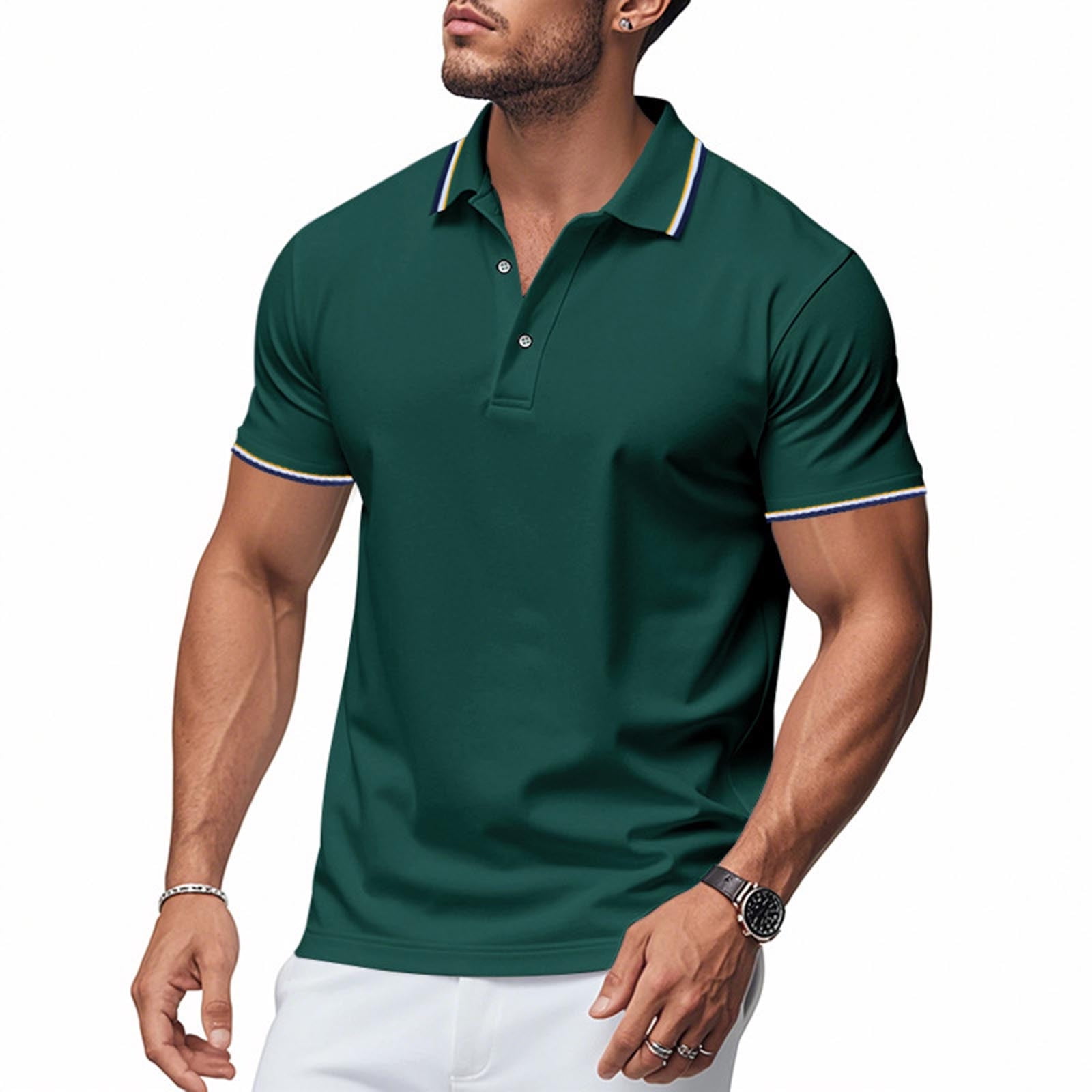 hoksml Man Golf Polos Shirts Summer Lightweight Mesh Casual Loose ...