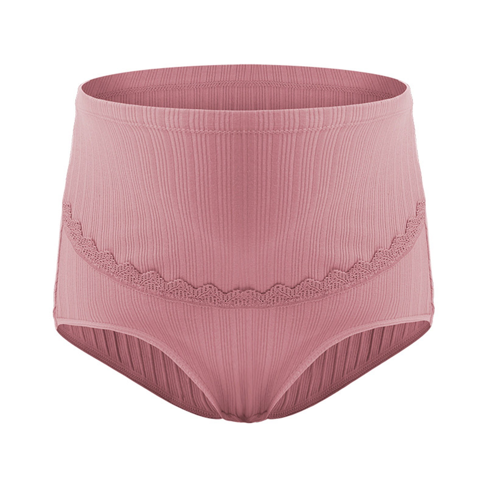 hoksml Maternity Underwear Women's Plus Size High-Waisted with Belly Support Ribbed Briefs Hip ...