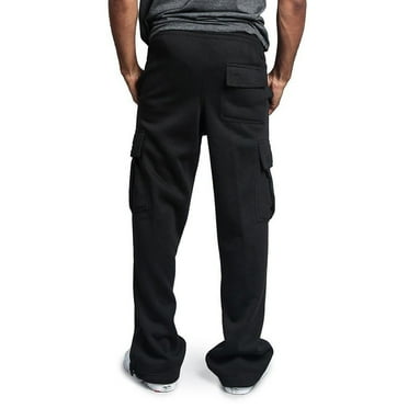 Pro Club Men's Heavyweight Fleece Cargo Sweatpants Black - Walmart.com