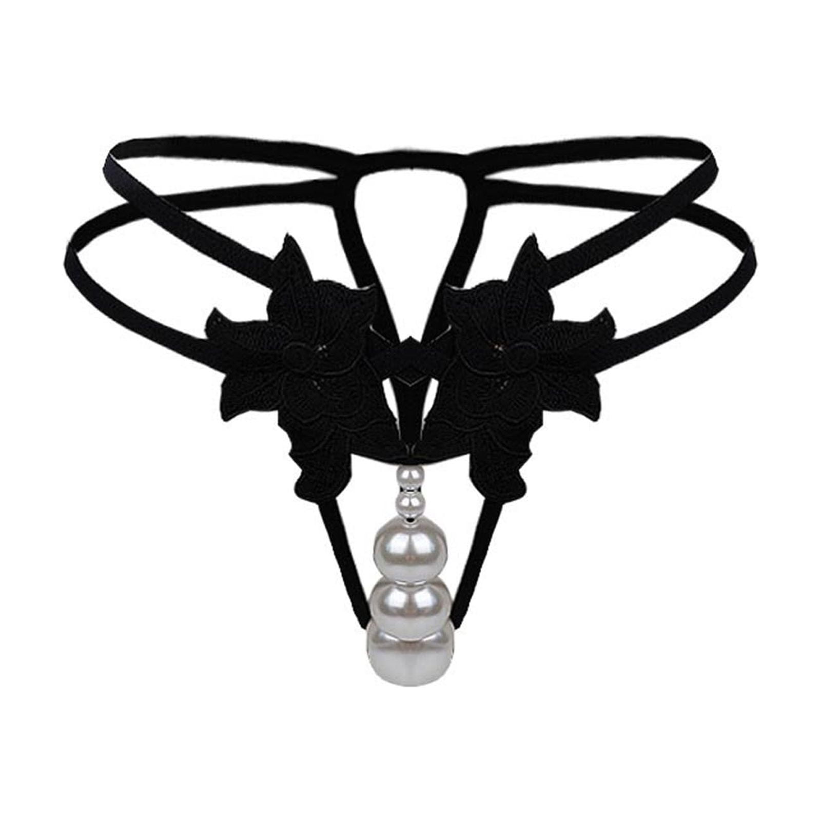 hoksml Pearl G-String Thong for Women Low Rise Sensual Lingerie with ...