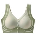 hoksml Plus Size Front Closure Wireless Bra Breathable Comfort with ...
