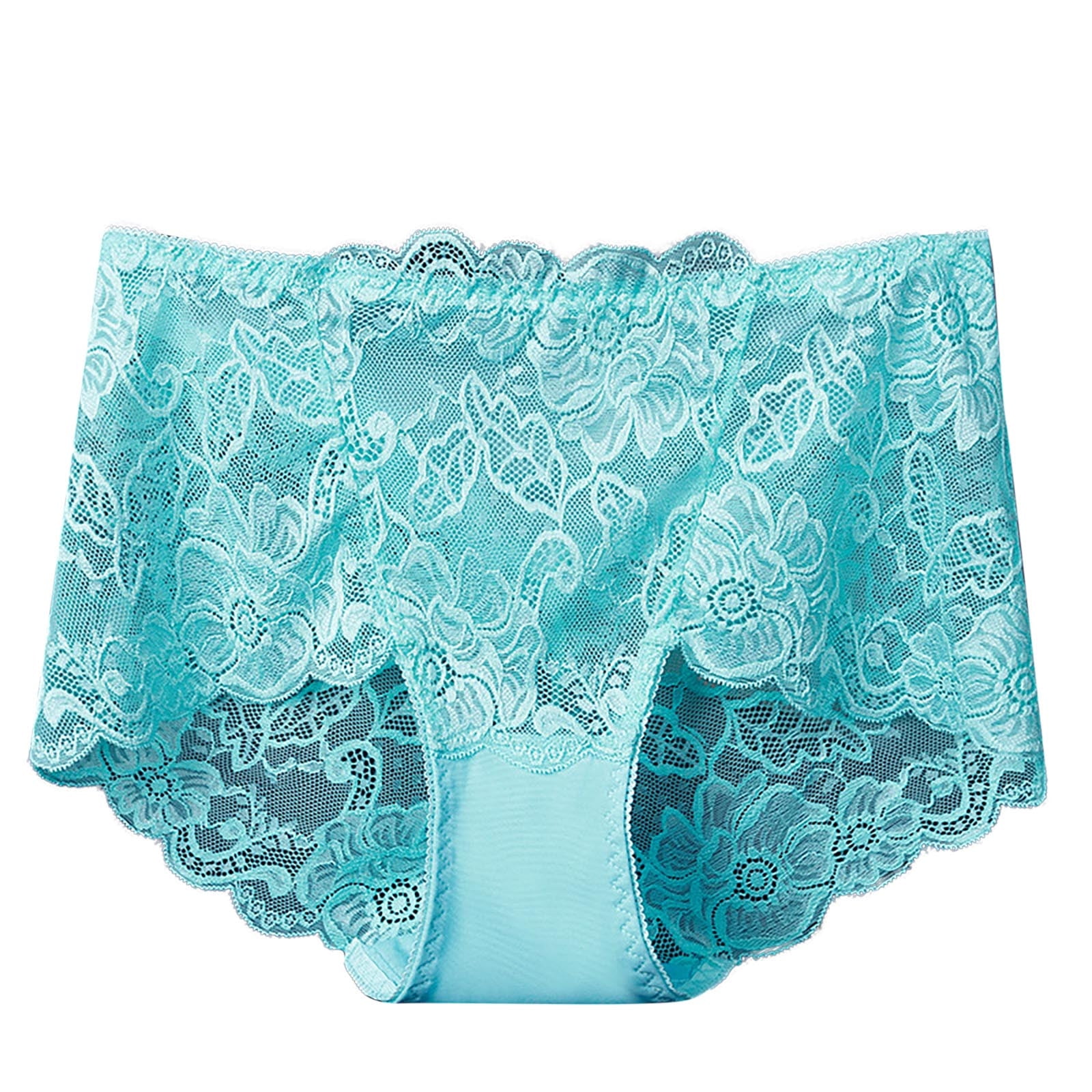 hoksml Plus Size High Waist Panties Sheer Lace Tummy Control Butt ...