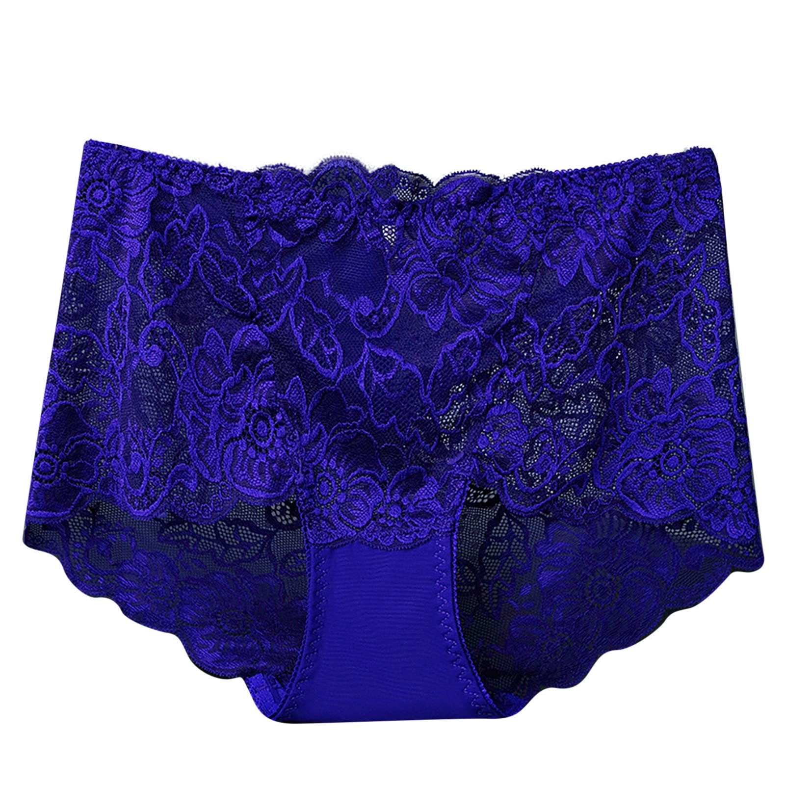 hoksml Plus Size High Waist Panties Sheer Lace Tummy Control Butt ...