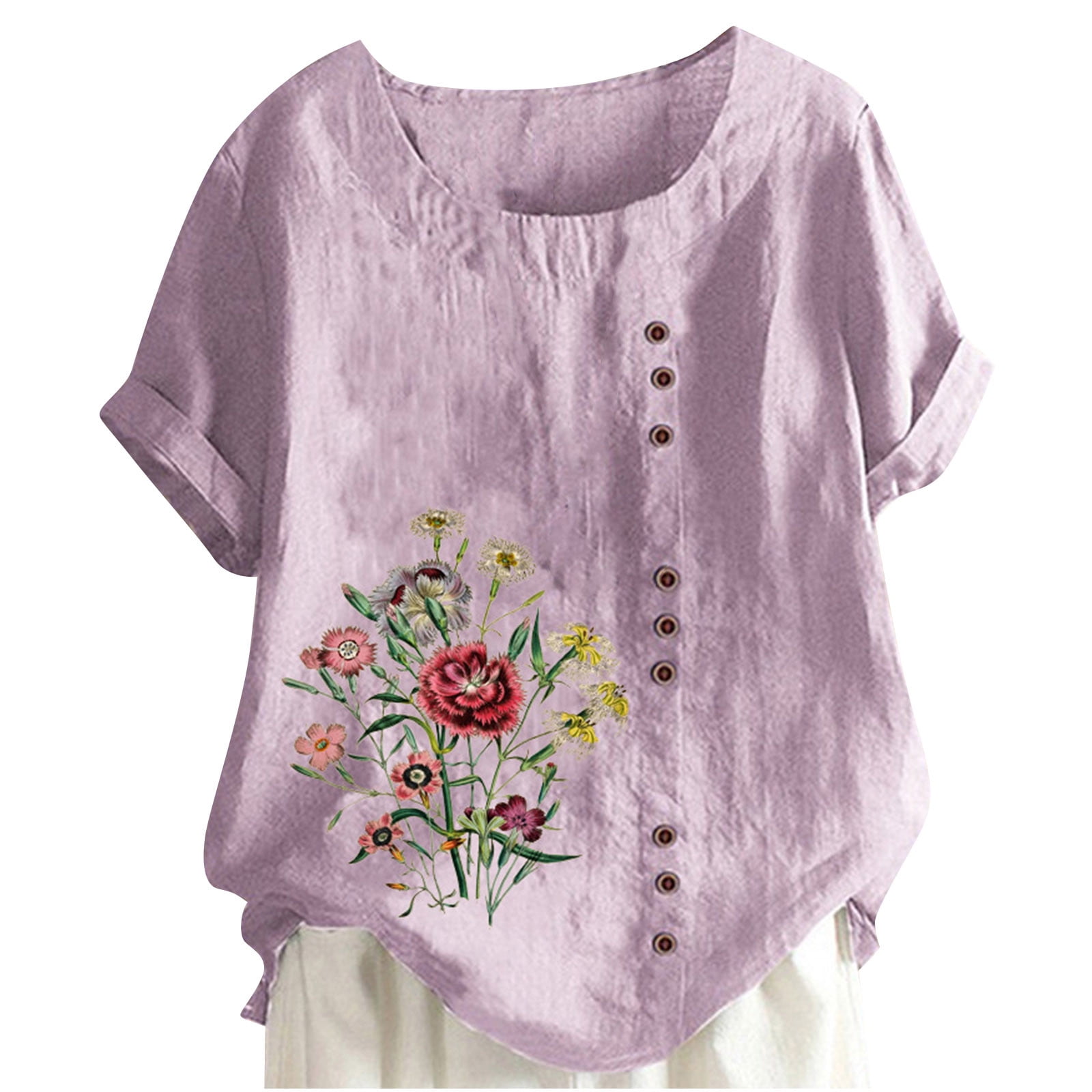 hoksml Skirt and Blouse Set for Women, Women's Summer Casual Round Neck ...