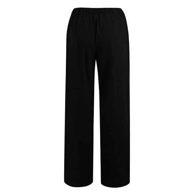 Hoksml Trousers For Women Women Casual Solid Cotton Linen Drawstring