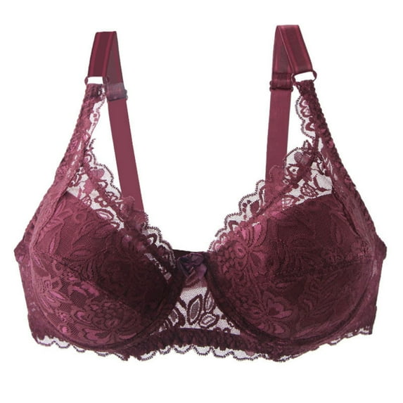 hoksml Women's E Cup Plus Size Lace Bras Solid Color Underwire Lift ...