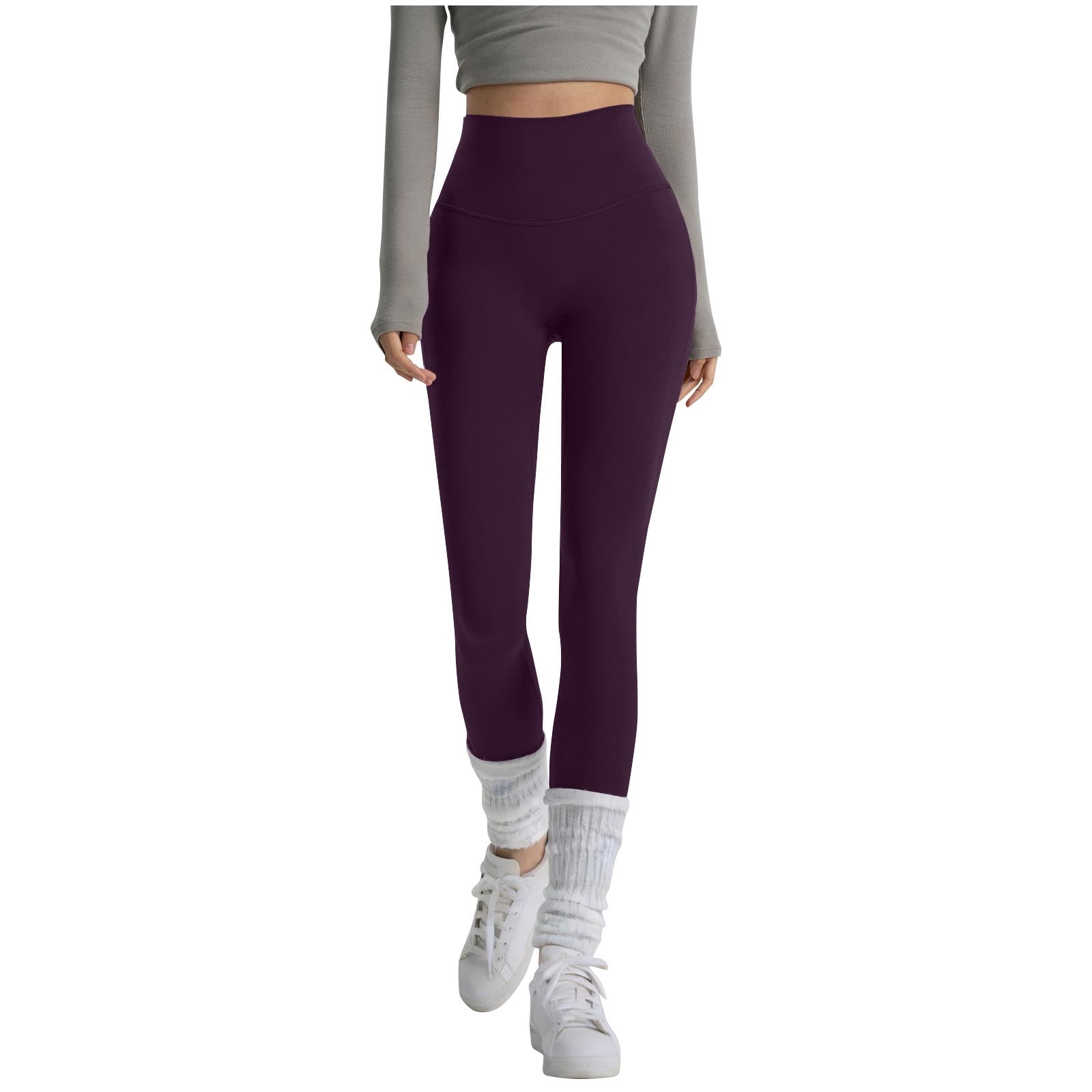 hoksml Women's High Waist Gym Yoga Leggings, Workout Pants with Back ...