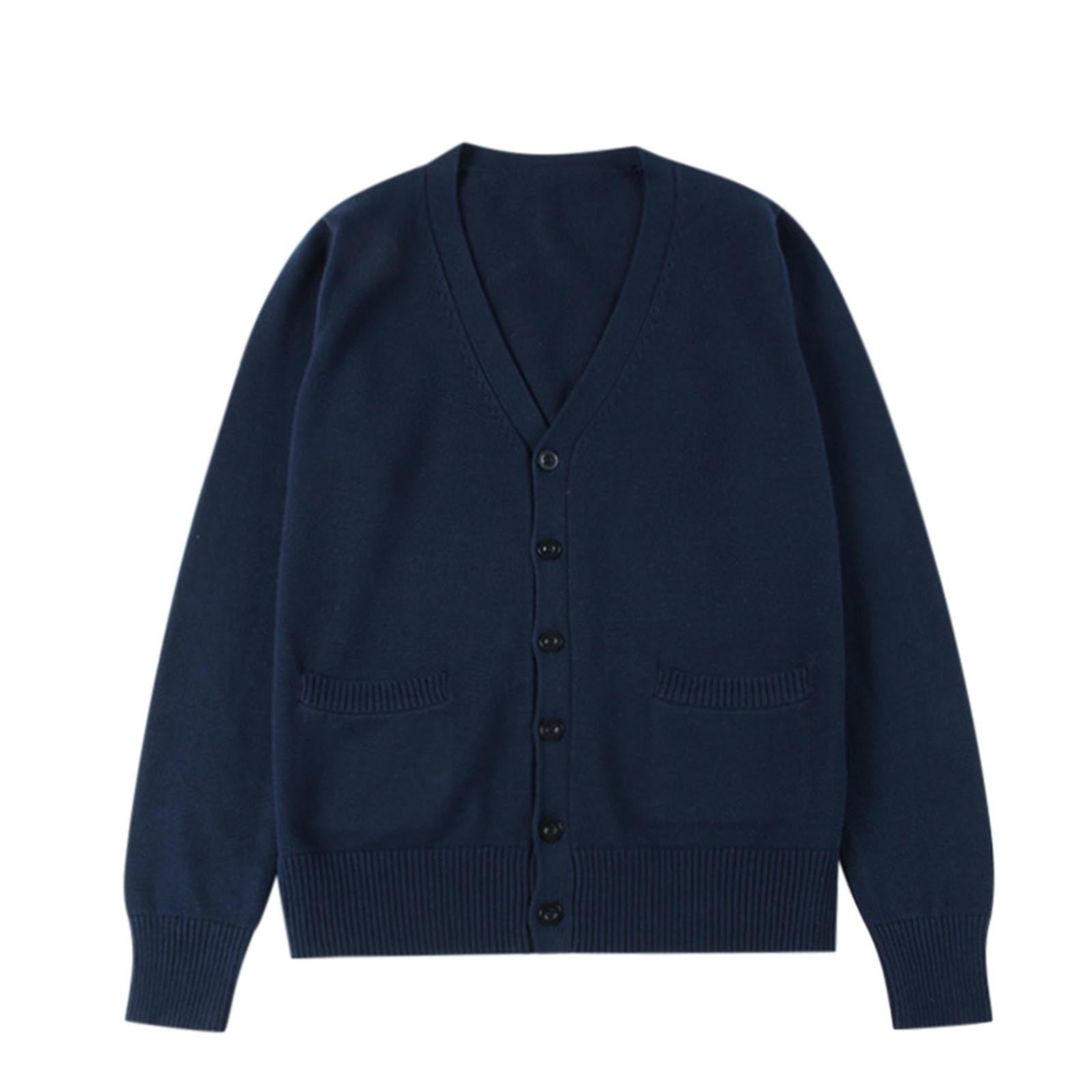 hoksml Women's Knitted Button Up Cardigan Solid Color V-neck Sweaters ...