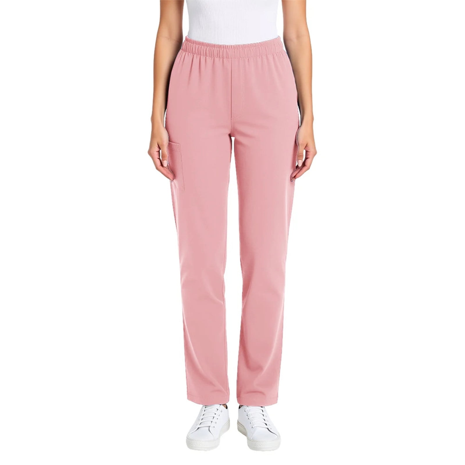 hoksml Women's Professional Work Uniform Pants Comfortable Loose Fit ...