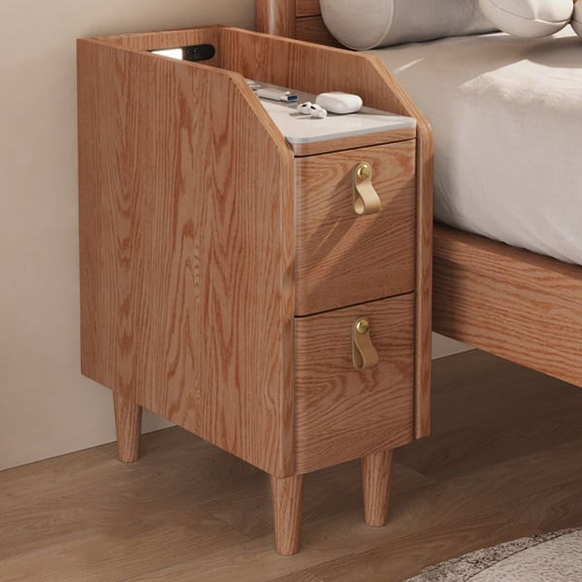 homary Modern Smart Nightstand Cherry Bedside Table Sofa Narrow End ...