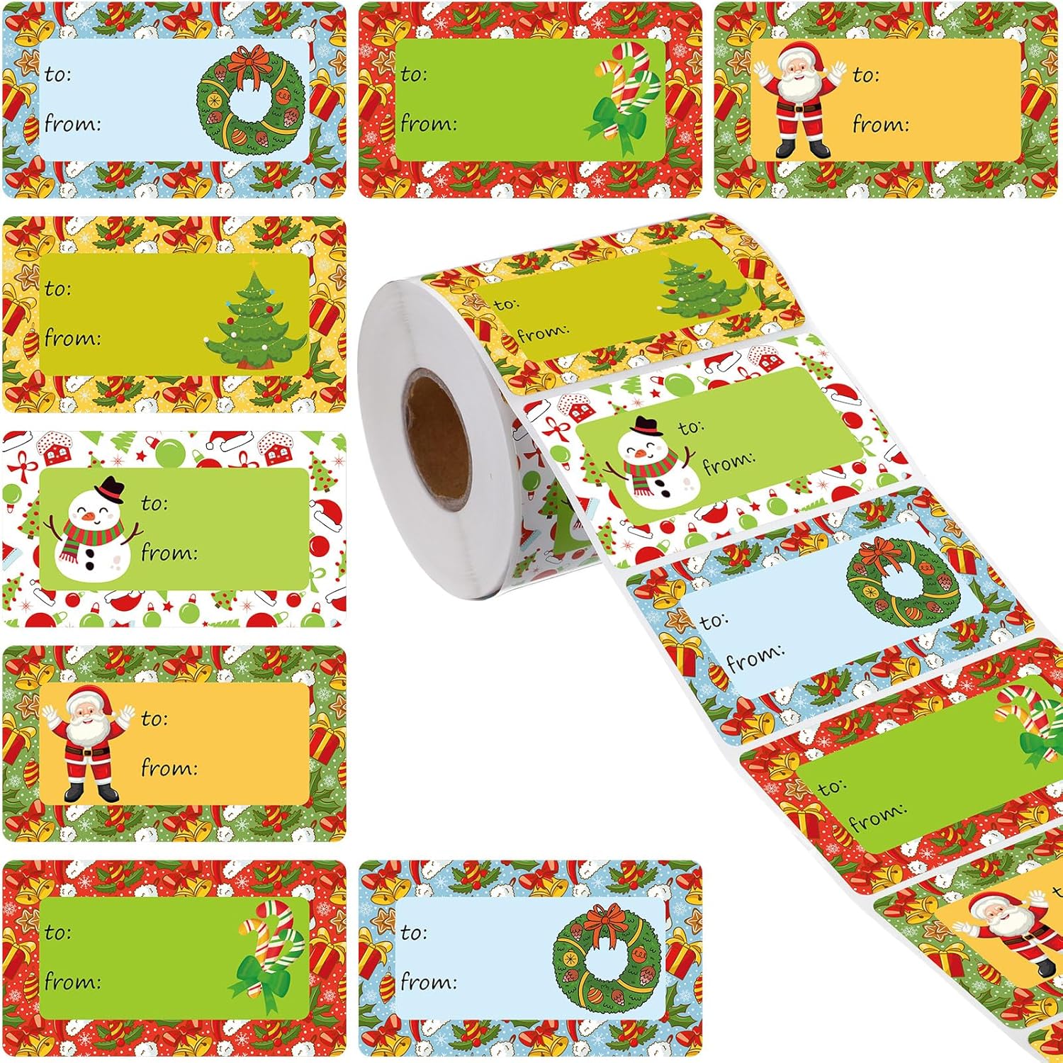 homchy 500 Pieces Christmas Tags Self Adhesive Gift Tags for Xmas ...
