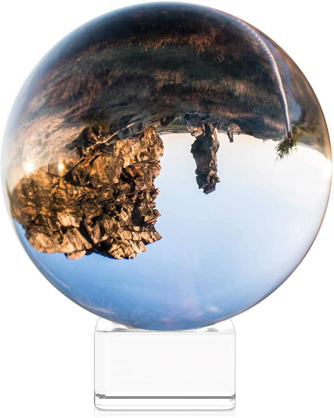homchy Crystal Clear Glass Ball - 100mm Transparent K9 Globe for ...