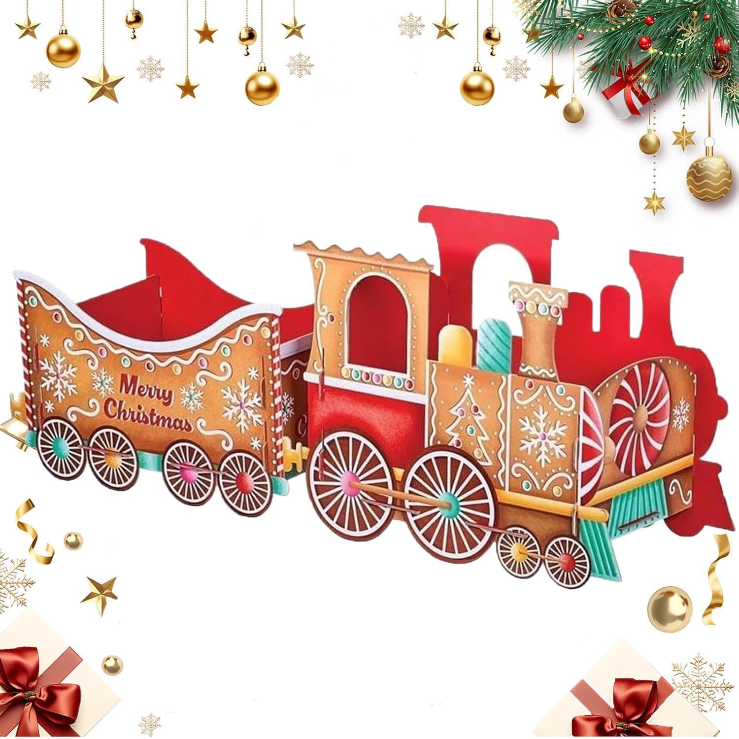 homchy Gift Train for Presents, 2026 New Christmas Train Gift Box ...