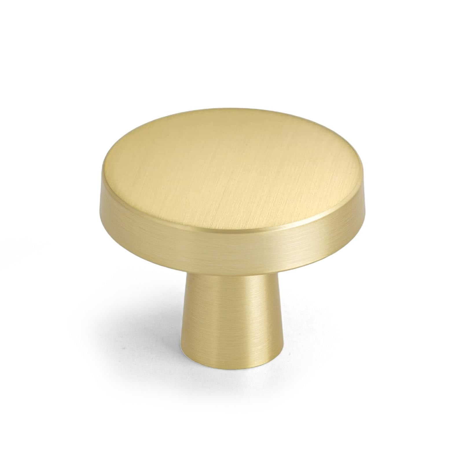 homdiy 10 Pack Gold Cabinet Knobs Round Brushed Brass Kitchen Handles Zinc Alloy Metal Hardware ...