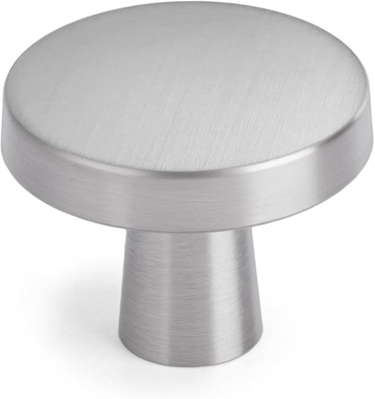 homdiy 10 Pack Gold Cabinet Knobs Round Brushed Brass Kitchen Handles Zinc Alloy Metal Hardware ...