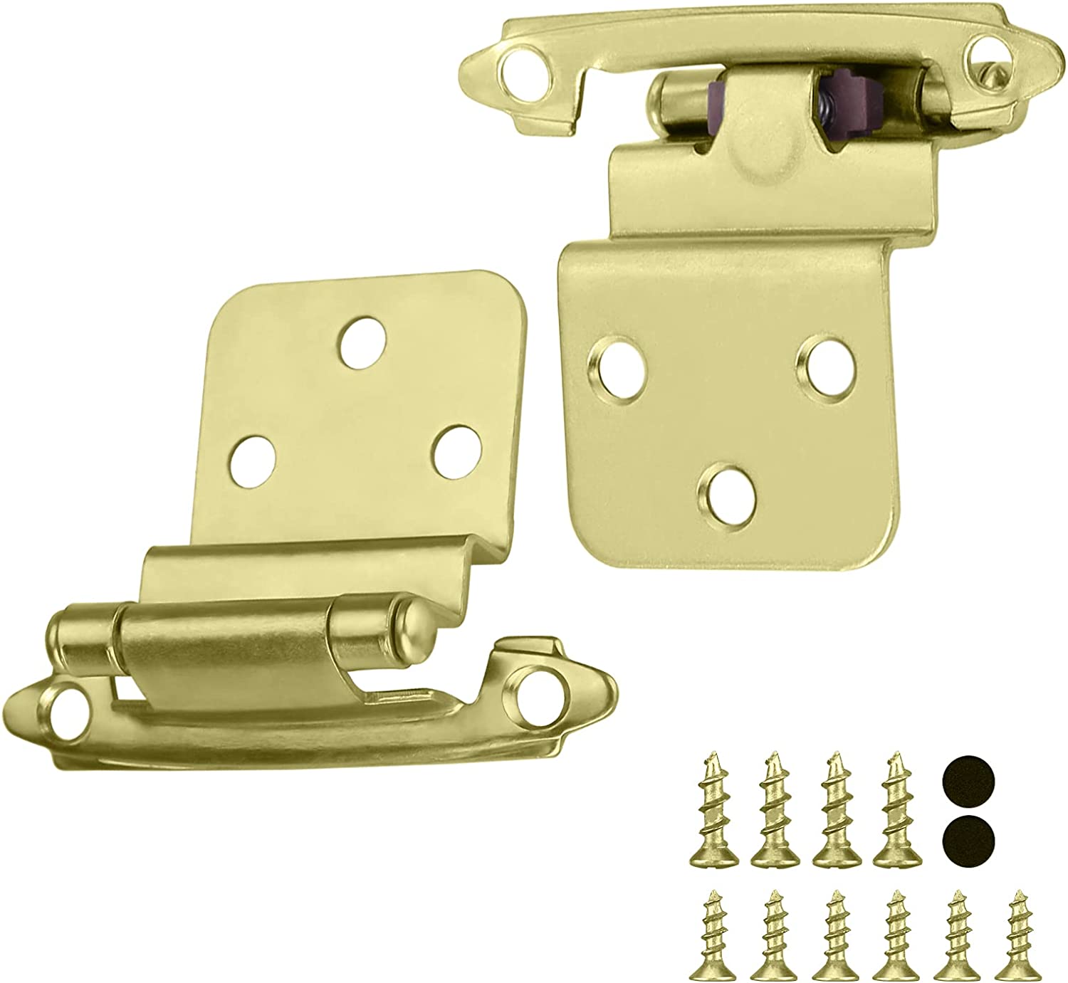 homdiy 3/8" Brass Cabinet Hinges 40 Pairs (80 Units) Gold Cabinet Door ...