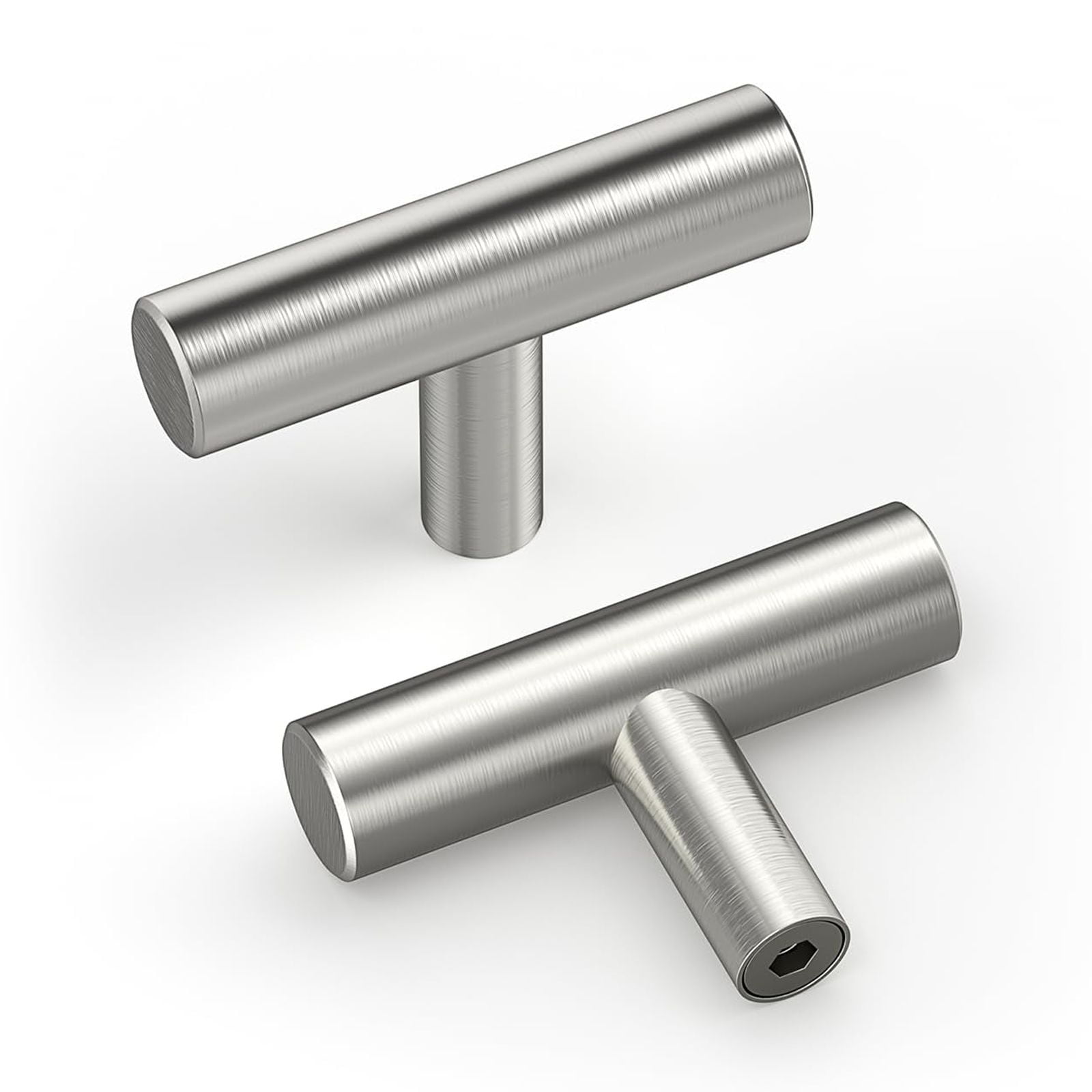 homdiy Brushed Nickel Cabinet Knobs 5 Pack - HD201SN T Bar Cabinet Pull ...